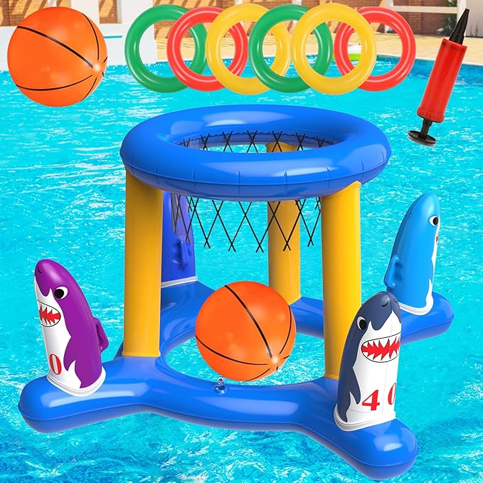 Amazon.com: Uniqhia Pool Floats Toys Games Set, 2-in-1 Floating Pool ...