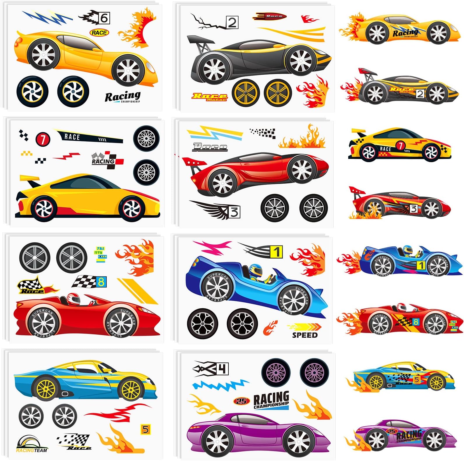 Amazon.com: Zonon 48 Sheets Make a Race Car Stickers Make Your Own Race ...