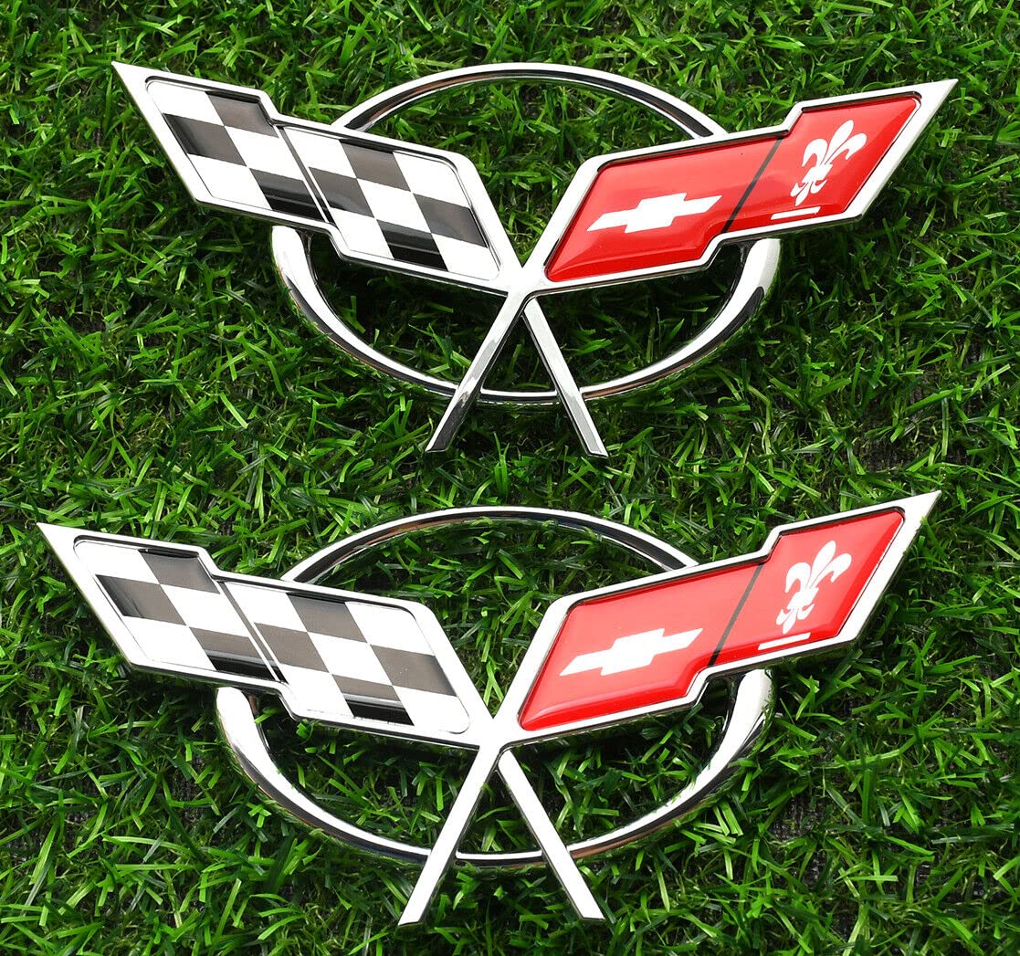 Amazon.com: Pair Set 1997-2004 Corvette C5 Front Nose Emblem and Rear ...