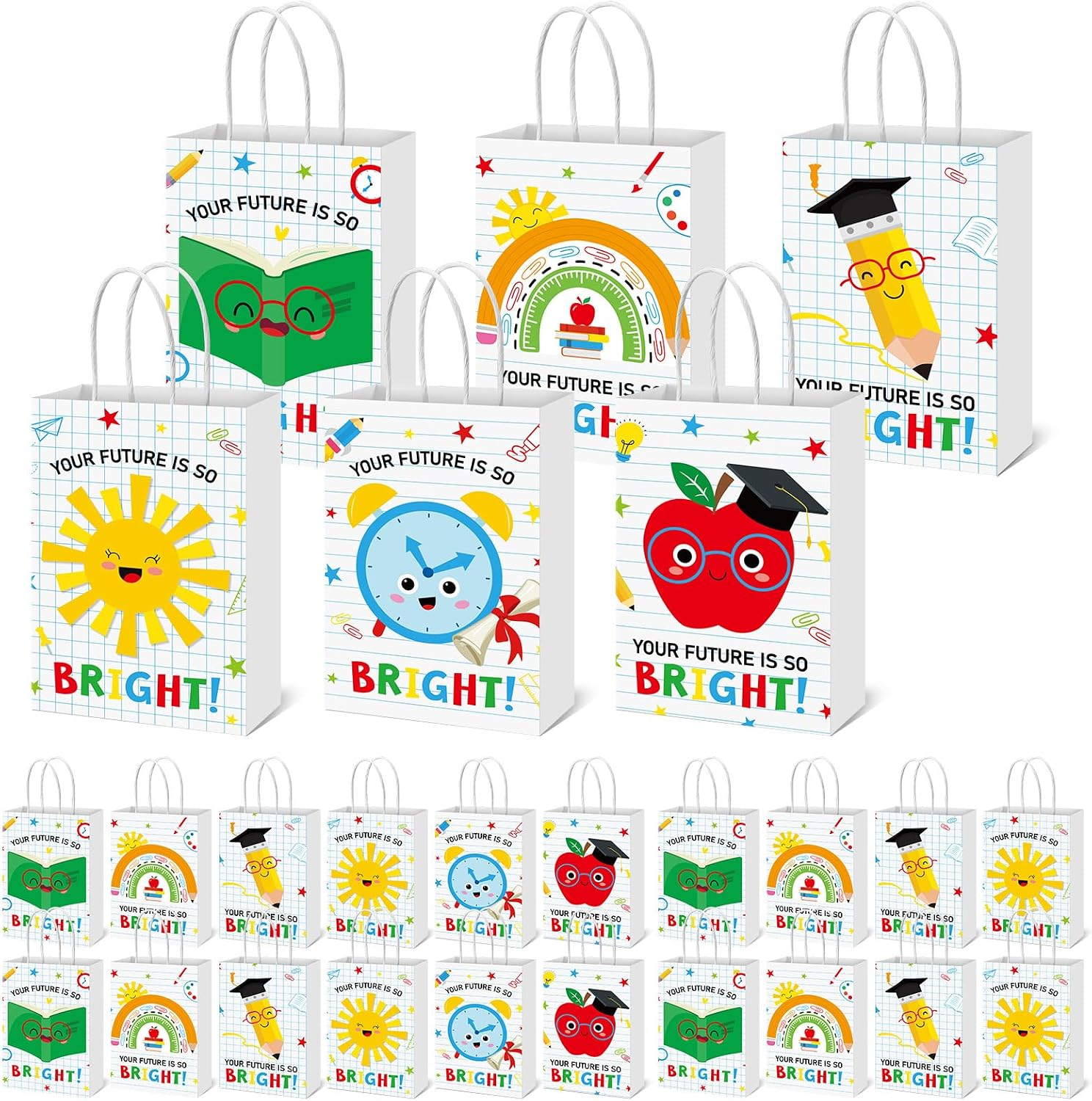 Amazon.com: Affrolling 30 Pcs Graduation Gift Paper Bags for Kids ...