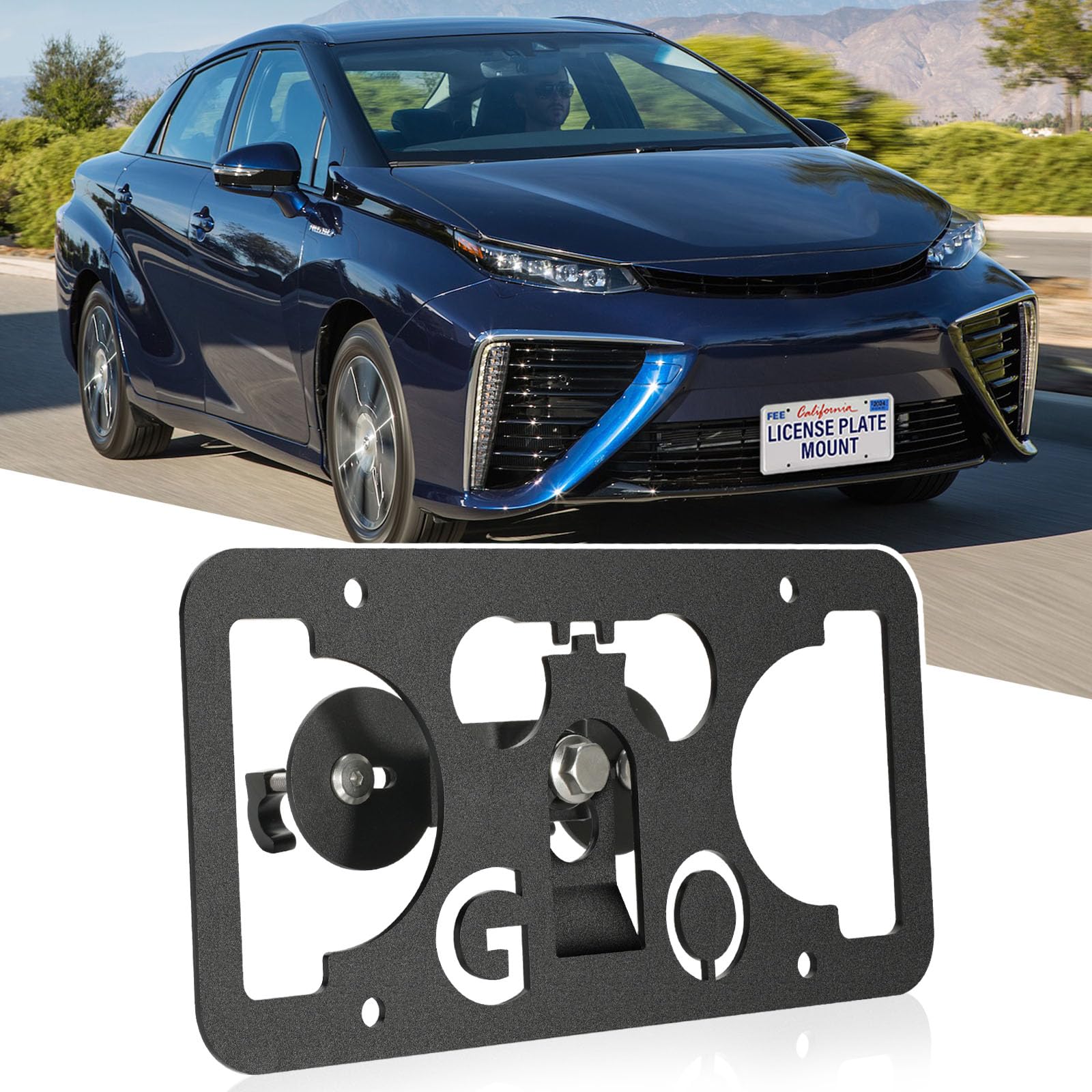 Amazon.com: No Drill Front Bumper License Plate Mount Compatible with ...