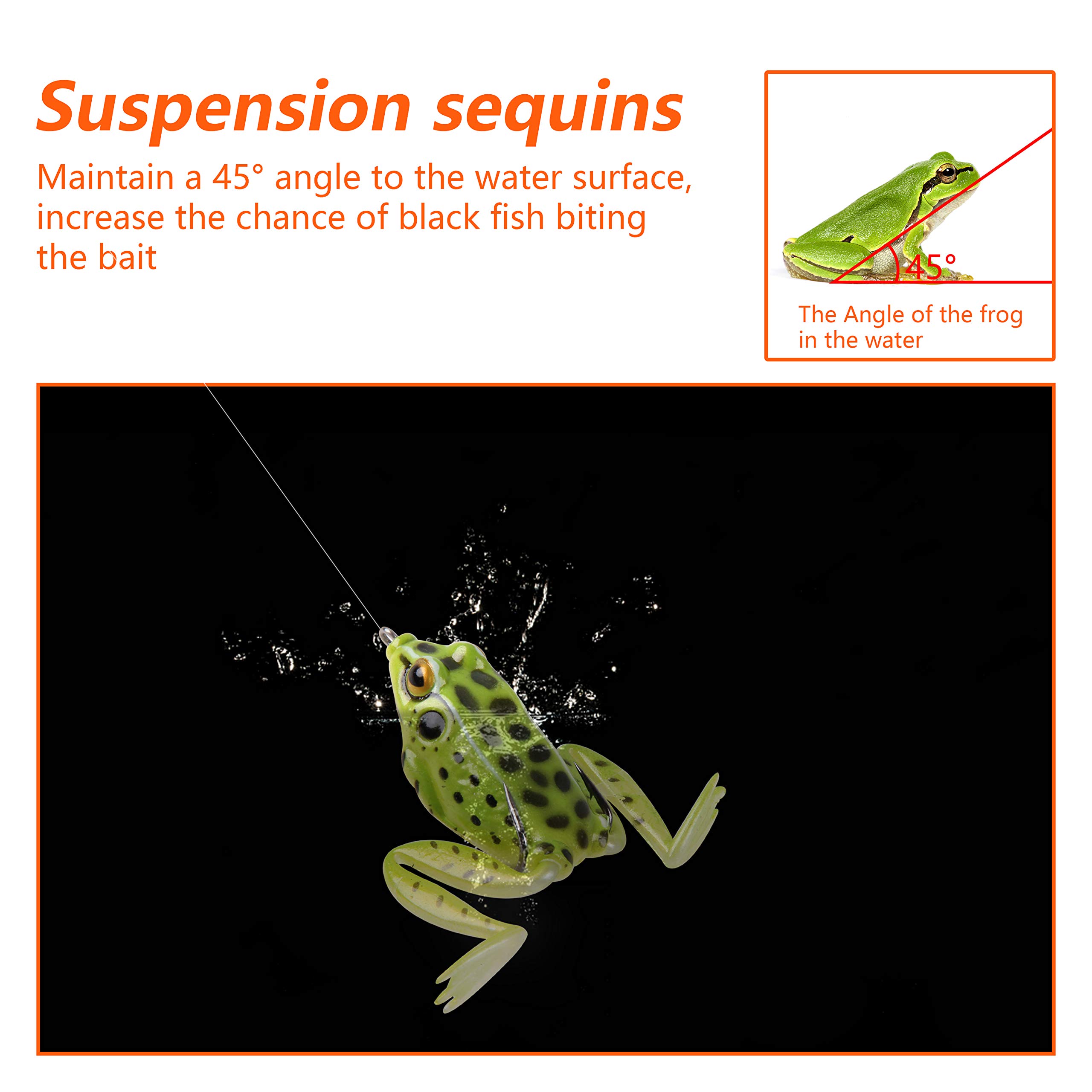 Hollow Body Frog Lures Topwater Frog Lure Kit - 5 Pack Hollow Body Bass ...