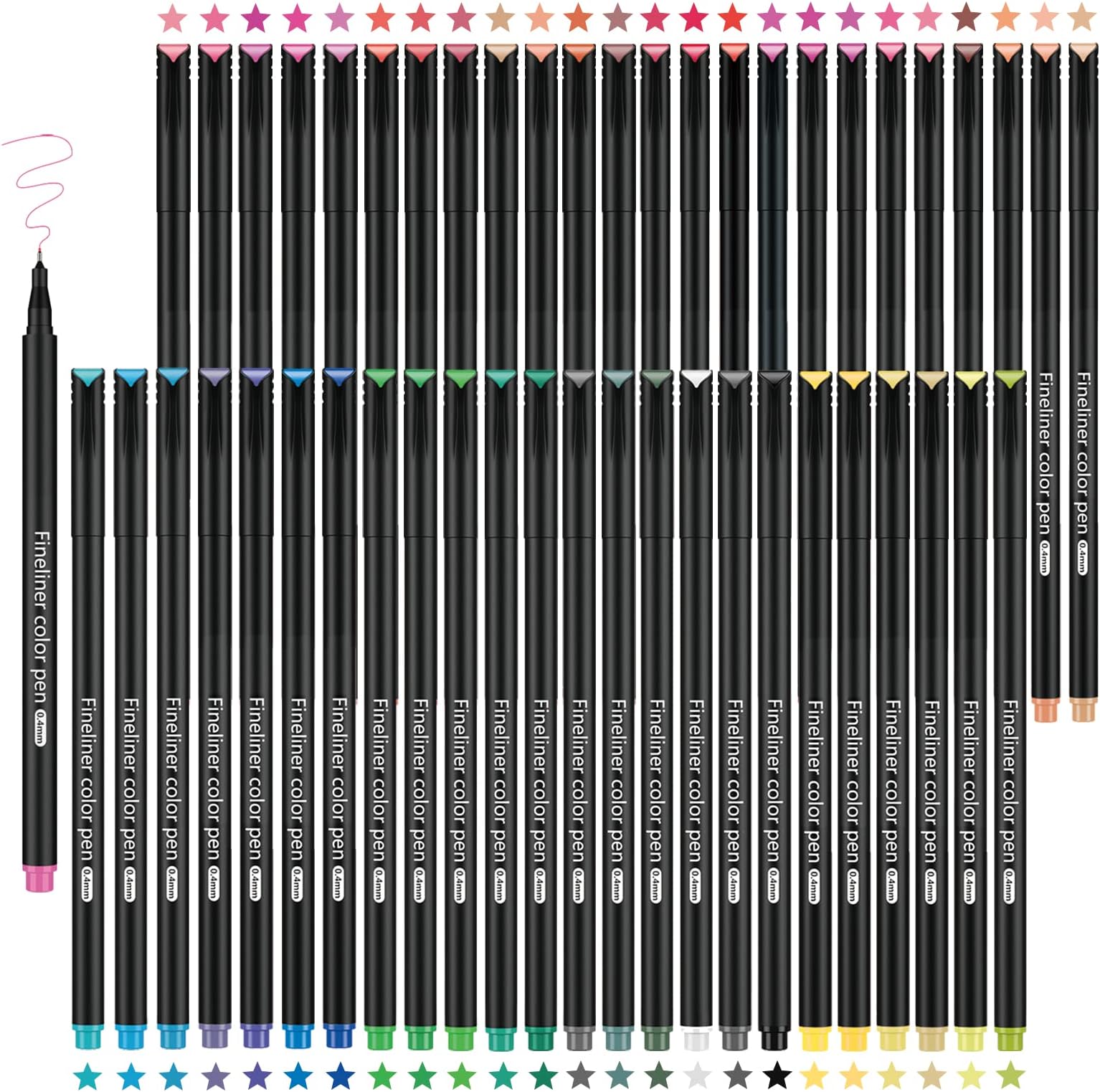 Koilox Fineliner Stifte Set, 36 color Spitze 0,4 mm Filzstift Stifte ...