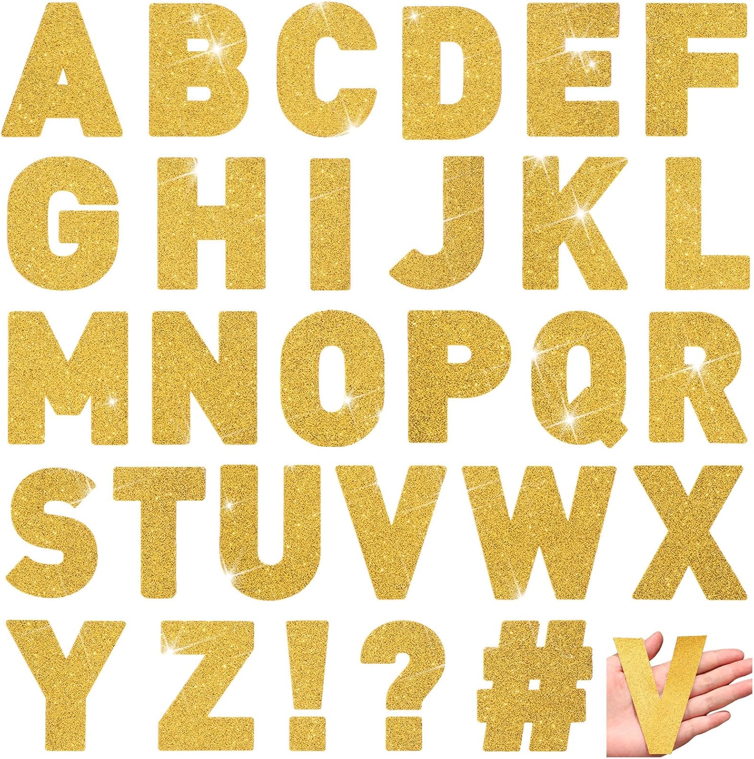 Amazon.com: Harloon 232 Pcs 24 Sheets Large Glitter Letter Stickers Big ...