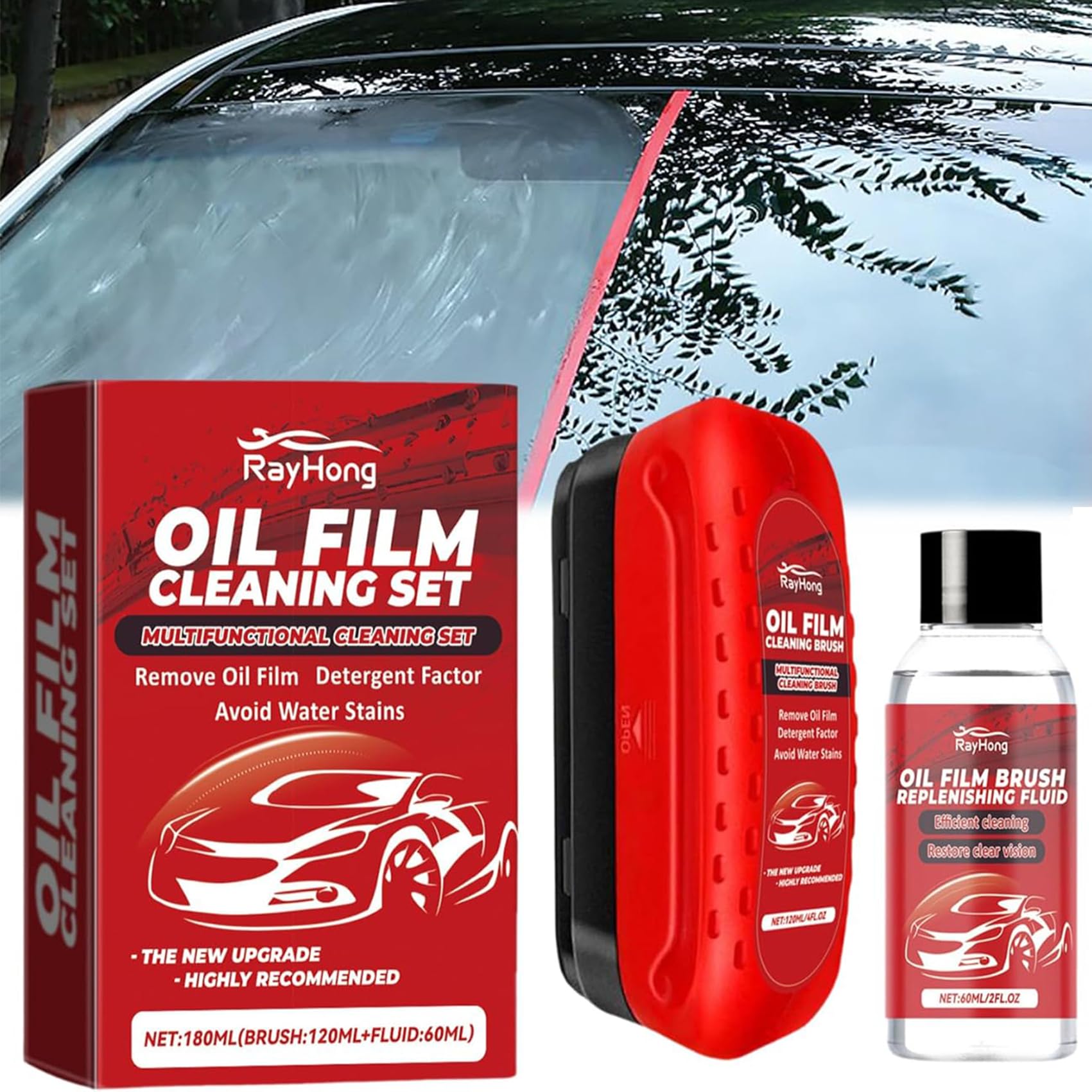 Amazon.com: Compositiont.Com Glass Cleaner, Automotive Oil Film ...