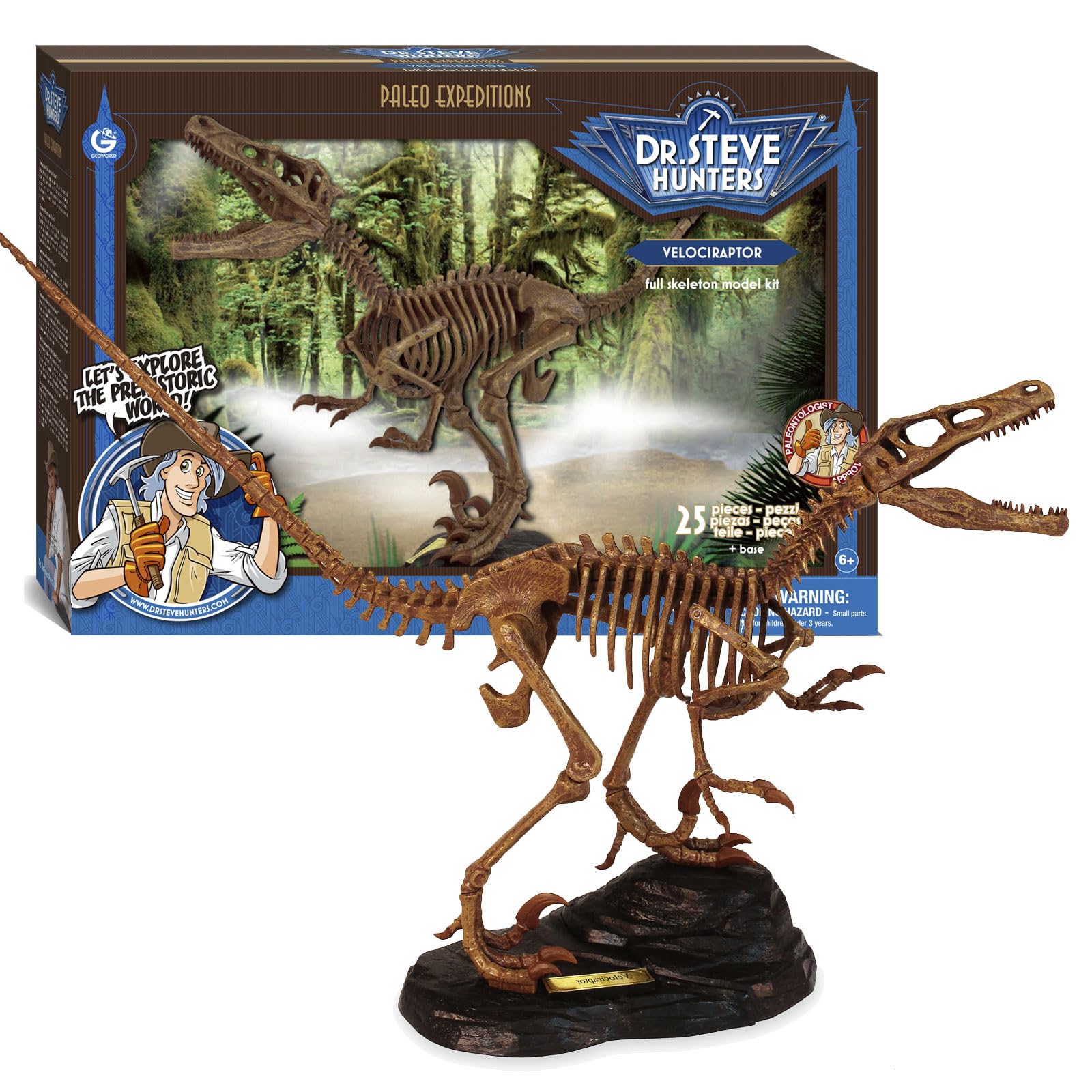 Buy GeoworldVelociraptor Skeleton Model Kit - Scale Replica ...