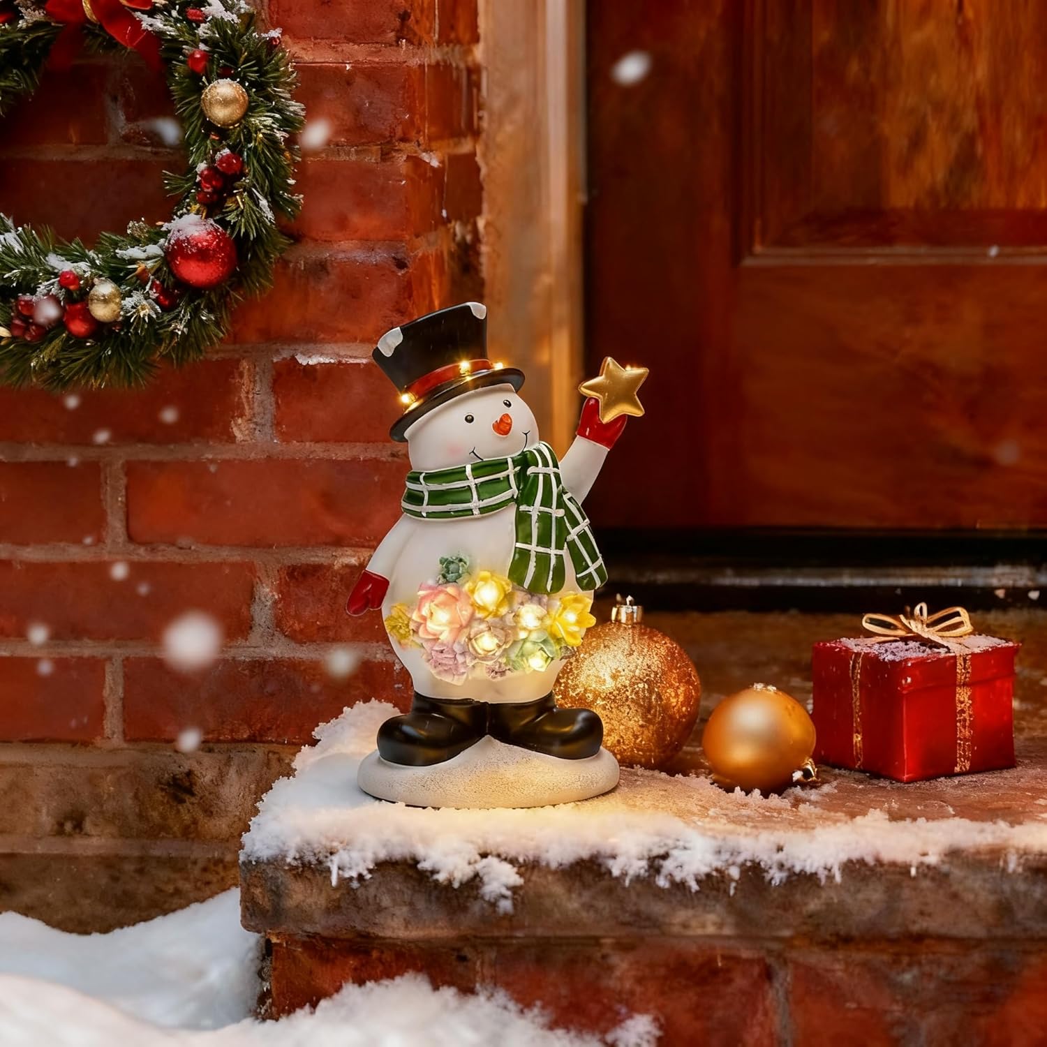 Amazon.com: GIGALUMI Solar Snowman Christmas Decorations Outdoor Porch ...