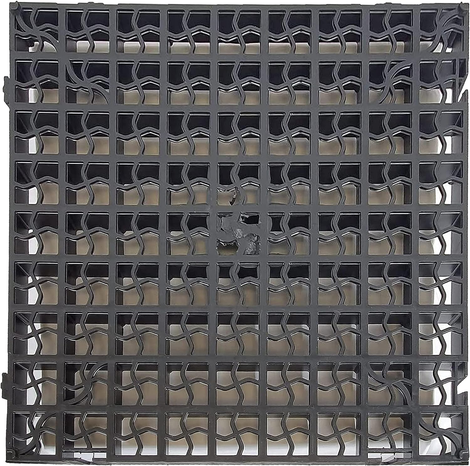 (Pack of 12) Black Plastic Paving Driveway Grid Turf Grass Lawn Path ...