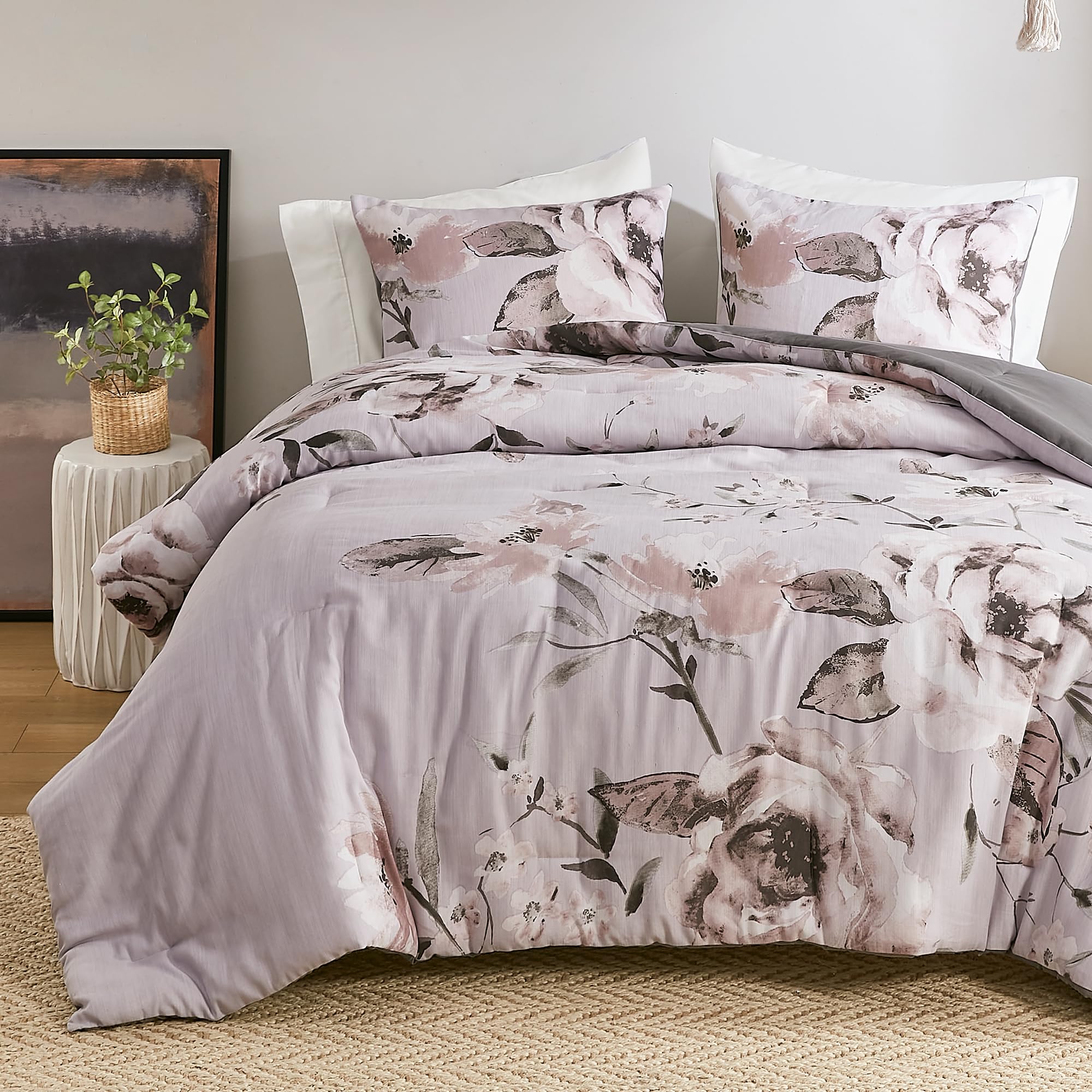 Amazon.com: Madison Park Queen Comforter Set, Floral Comforters Queen ...