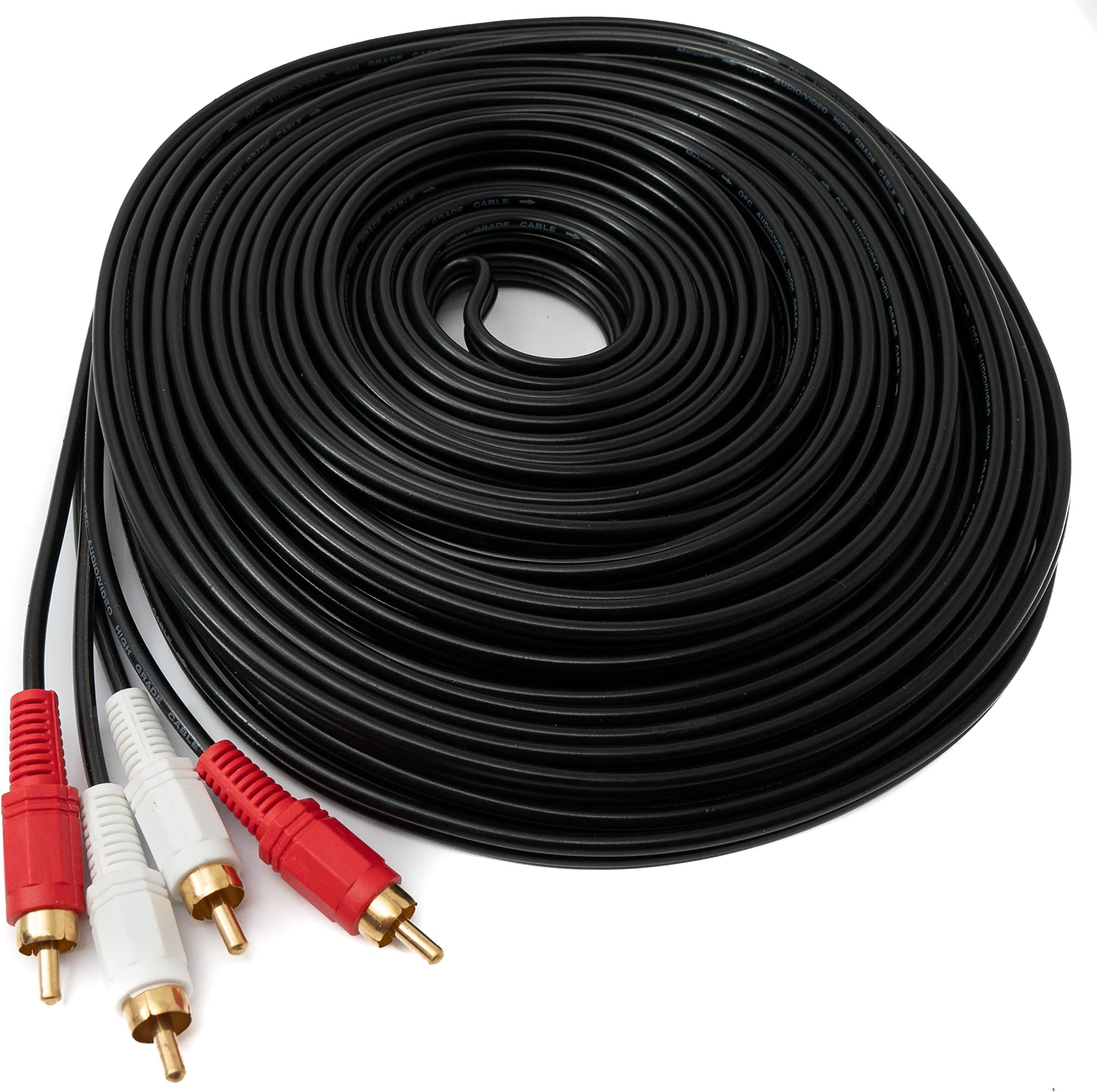 System-S Cavo RCA 2 RCA 30 m maschio a maschio, adattatore AV stereo, colore nero : Amazon.it ...