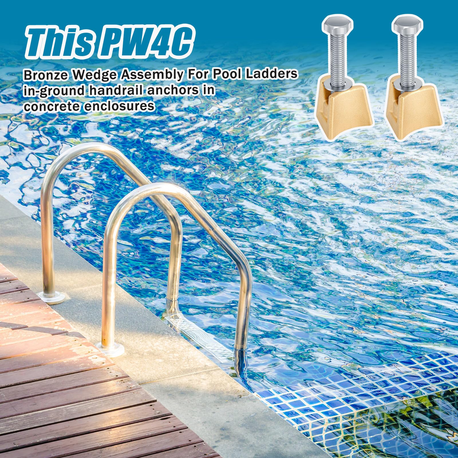 Snapklik.com : MorningRo 4 Pack Inground Pool Ladder Anchors Pool Cover ...