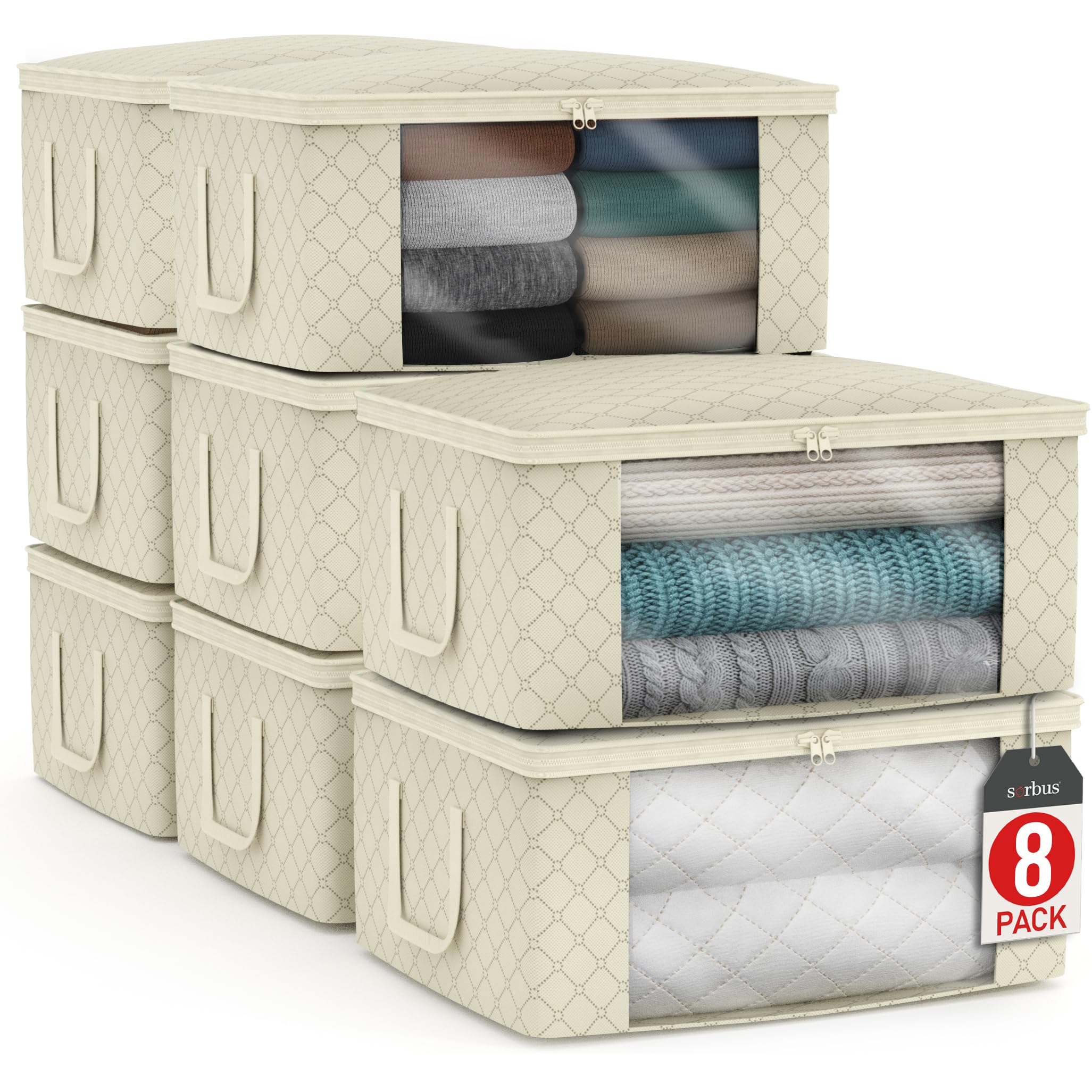 Amazon.com: Sorbus Medium Clothes Storage Bags - Foldable Blanket ...