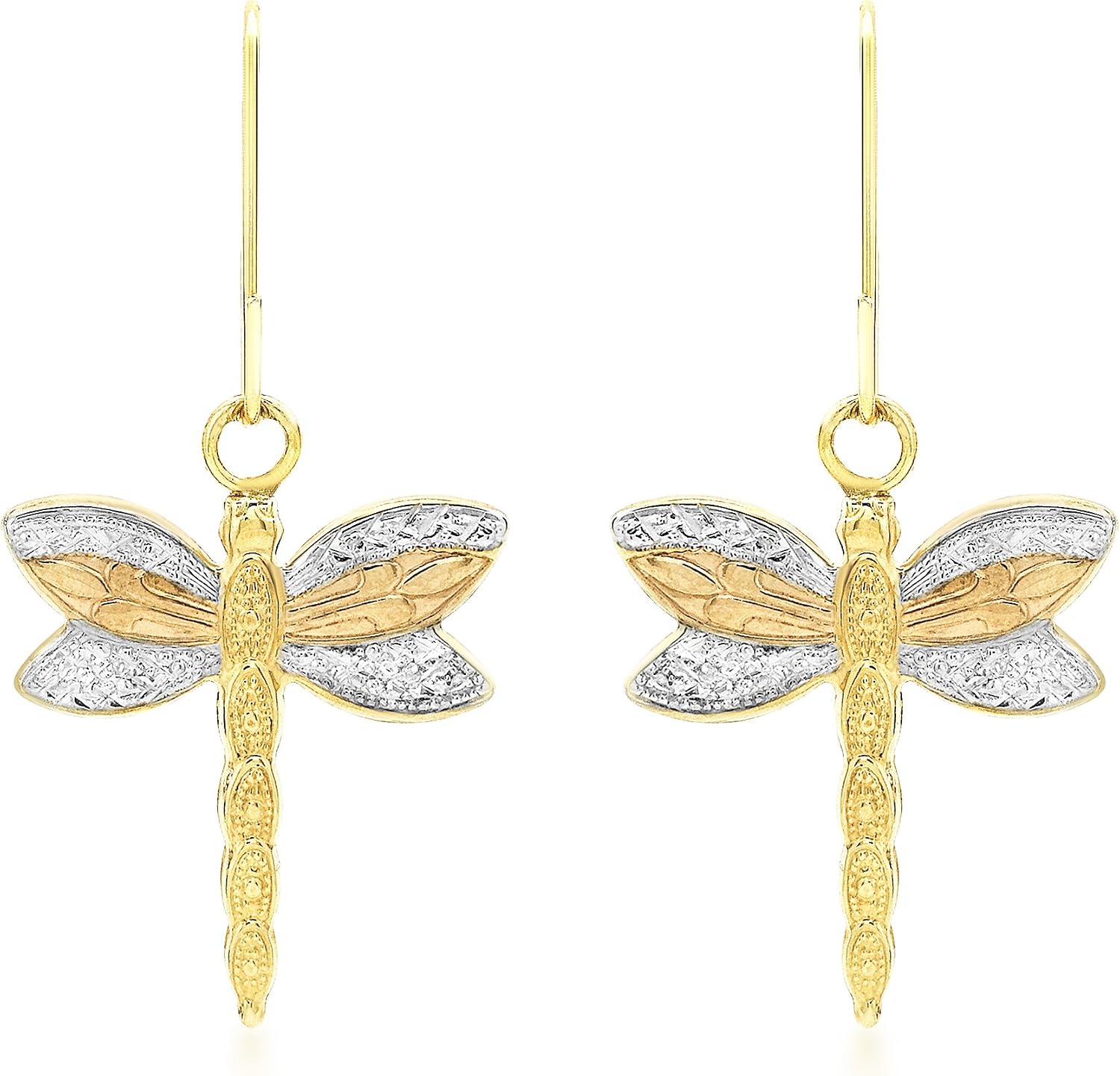 Carissima Gold 9ct 3 Colour Gold Dragonfly Drop Earrings – BigaMart