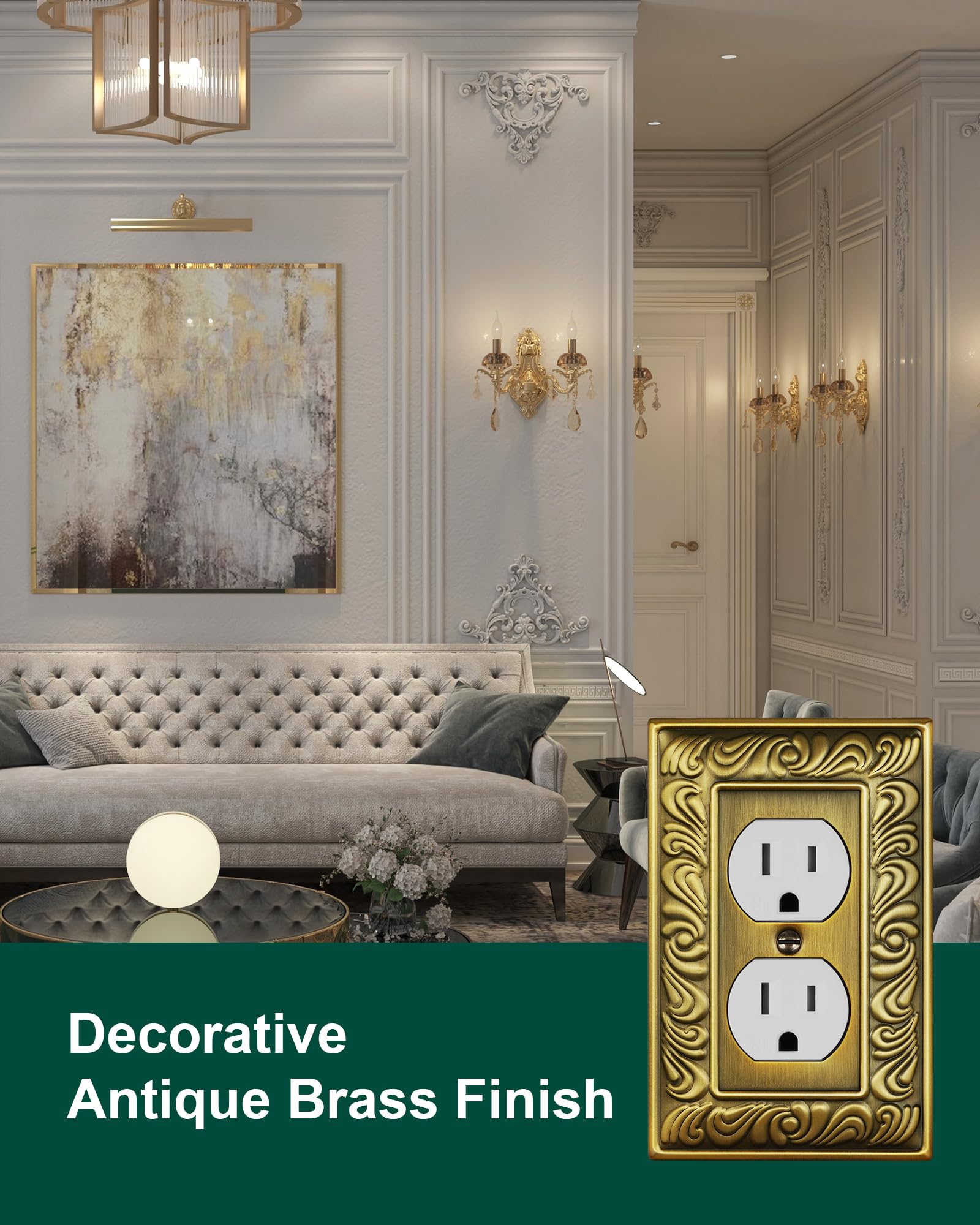 Snapklik.com : TREEWELL 4-Pack Duplex Outlet Cover Plate, Paisley ...