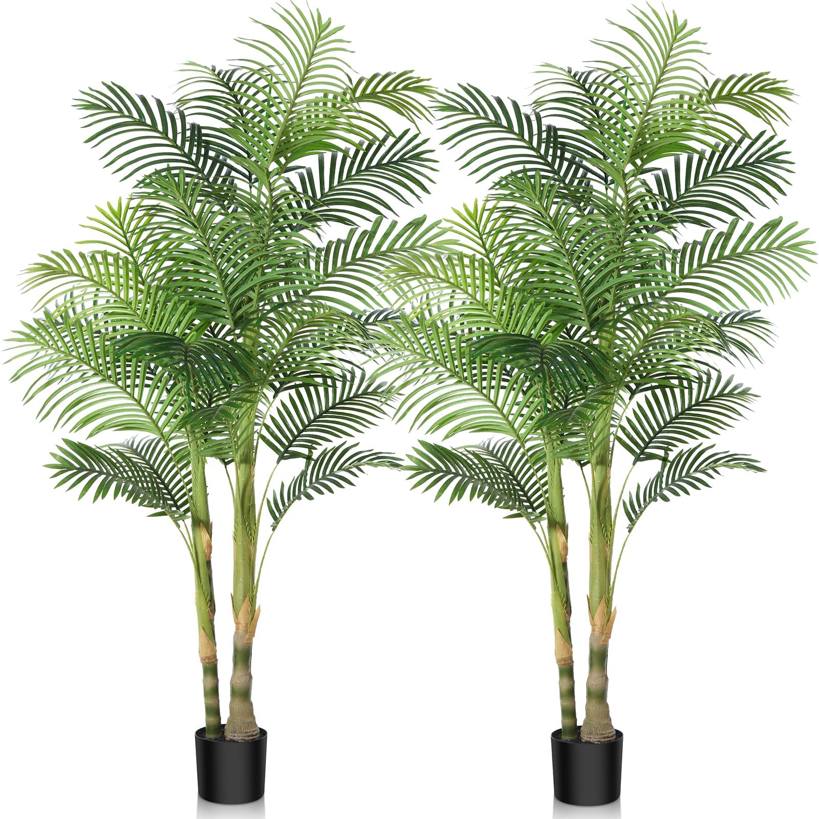 Kazeila Artificial Golden Cane Palm Tree, 6FT Fake Tropical Palm Plant ...