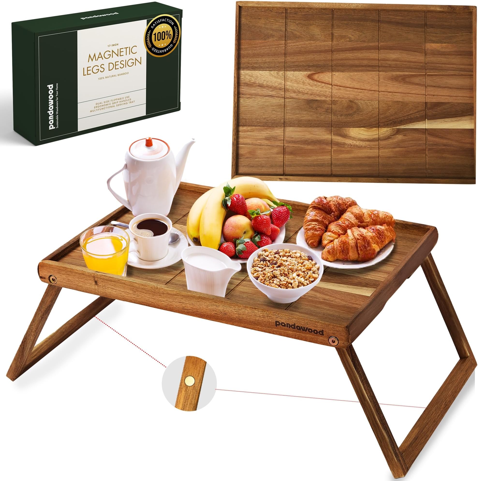 Amazon.com : ROSSIE HOME Wood Bed Tray, Lap Desk with Phone Holder ...