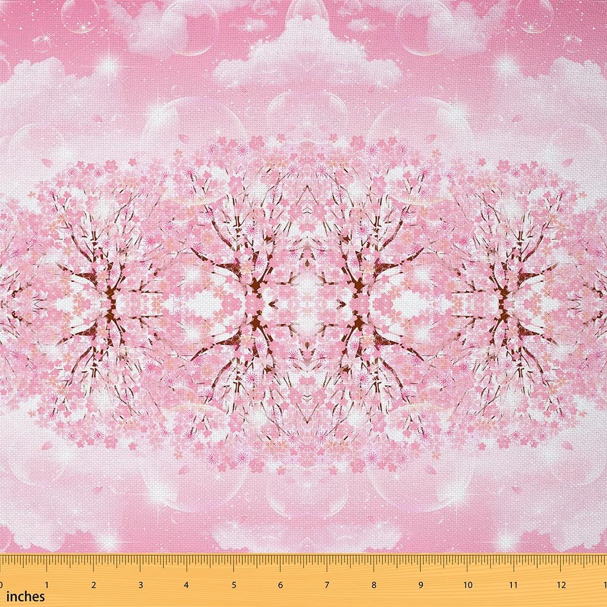 Amazon.com: Cherry Blossom Japanese Floral Upholstery Fabric by The ...