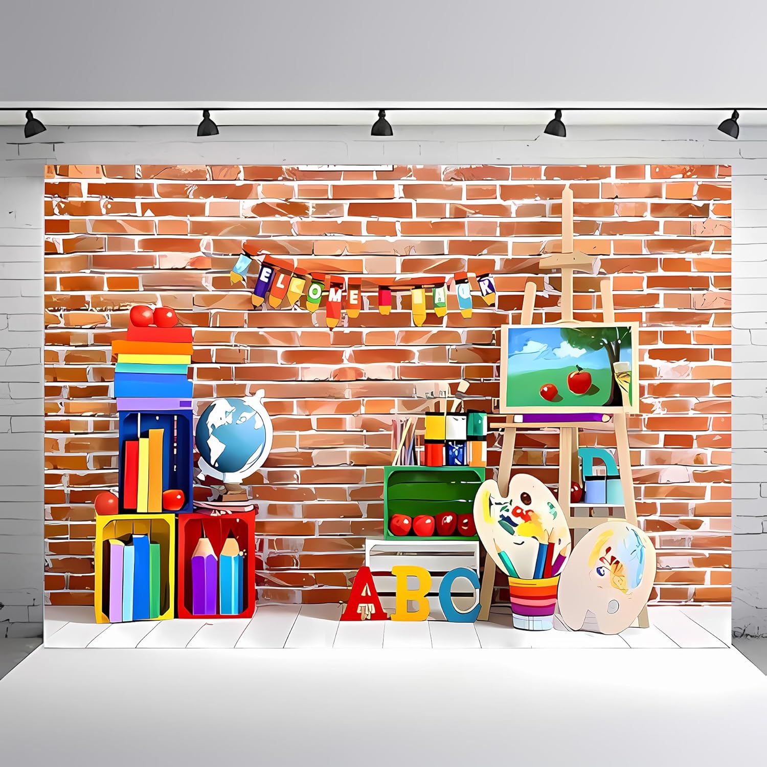Amazon.com : Photography Background Welcome Back to School Brick Wall ...