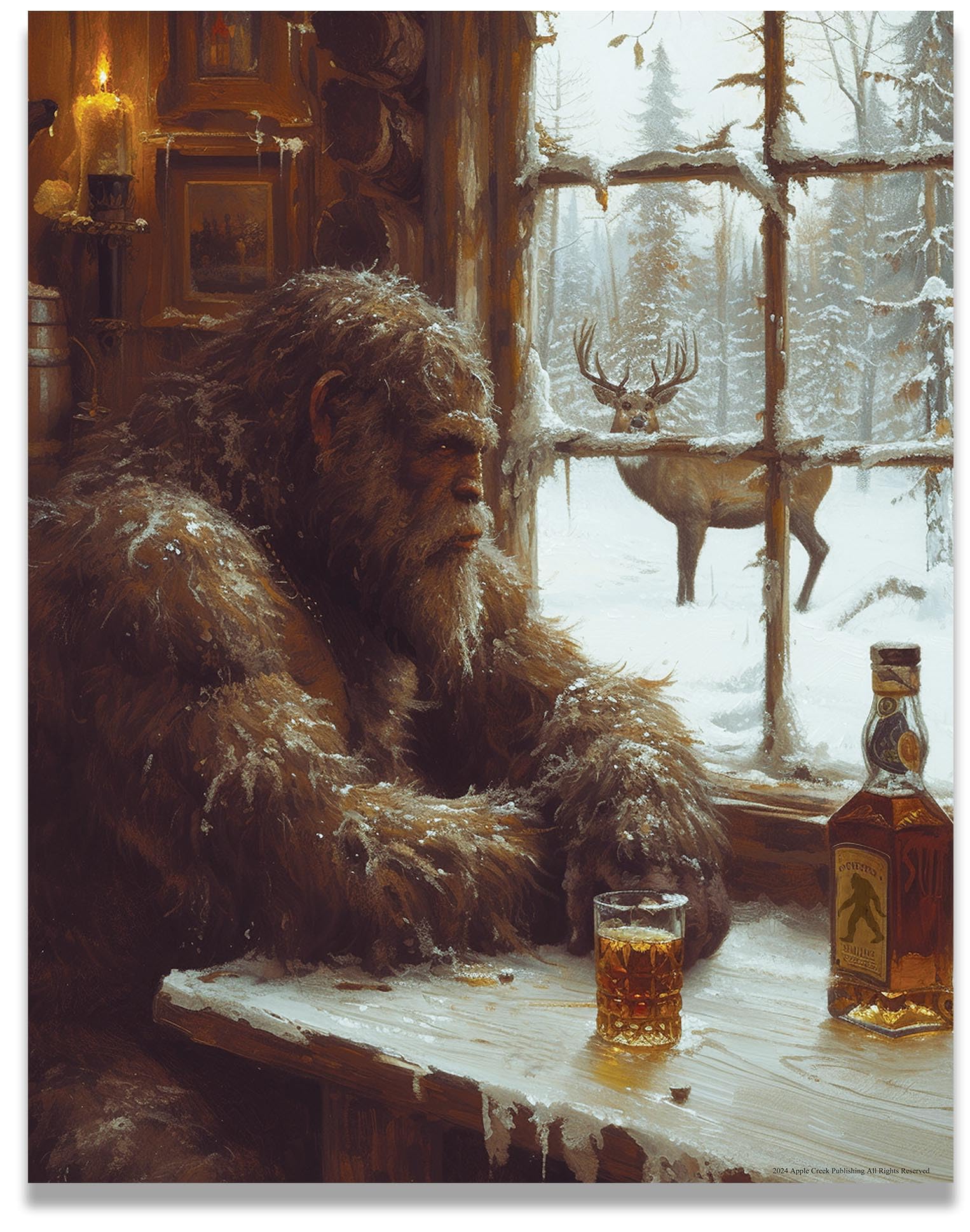 Amazon.com: Apple Creek Deer Camp - Bigfoot Poster Sasquatch Decor ...