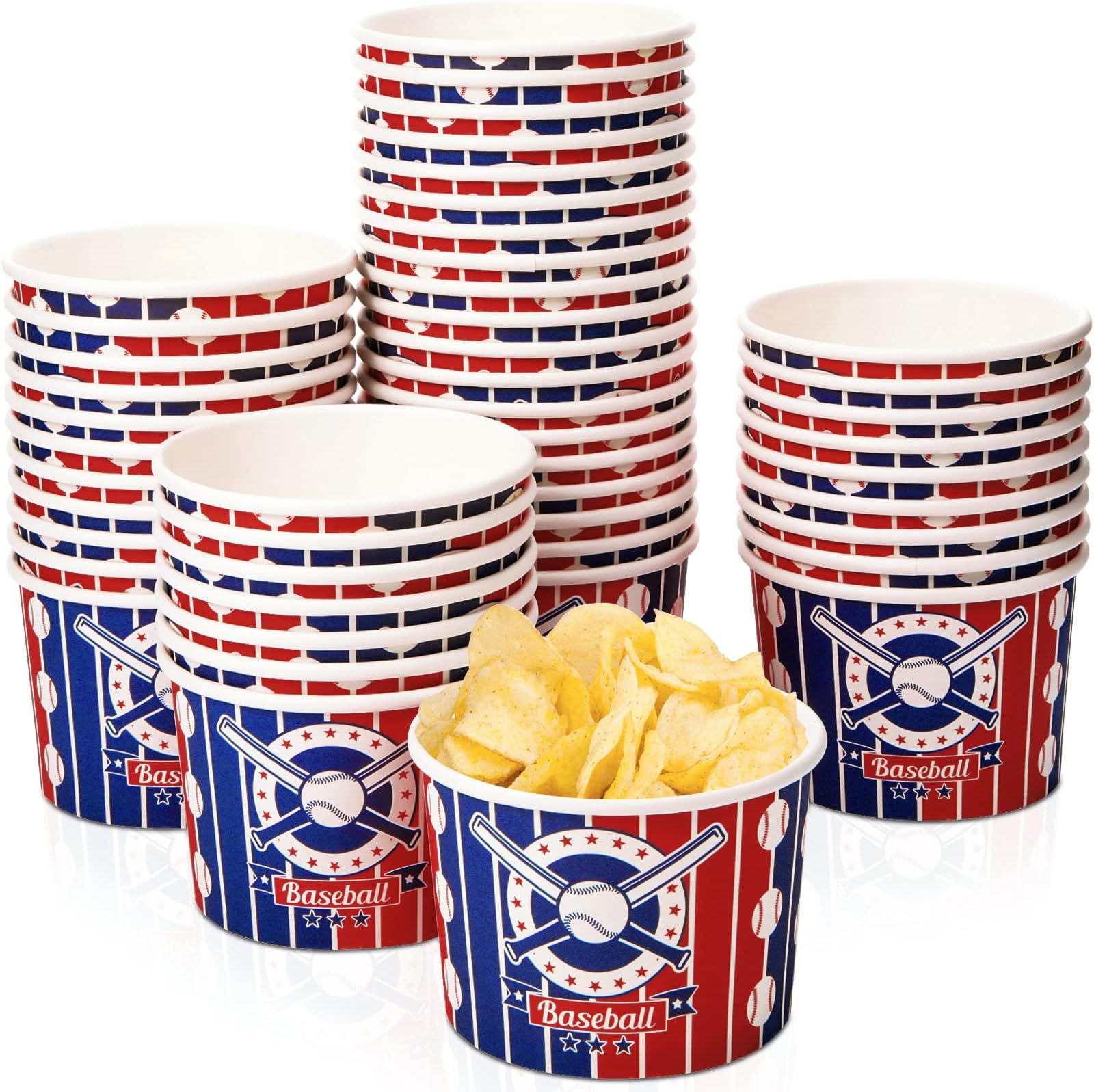Amazon.com: 50 Pcs Baseball Paper Ice Cream Cups 9 oz Disposable ...