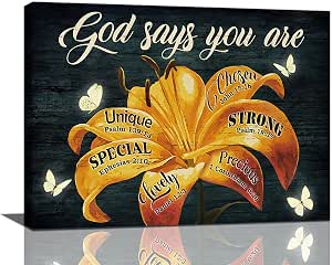 Amazon.com: Gyeong Farmhouse Flower Lily Wall Art Country Yellow Lily ...