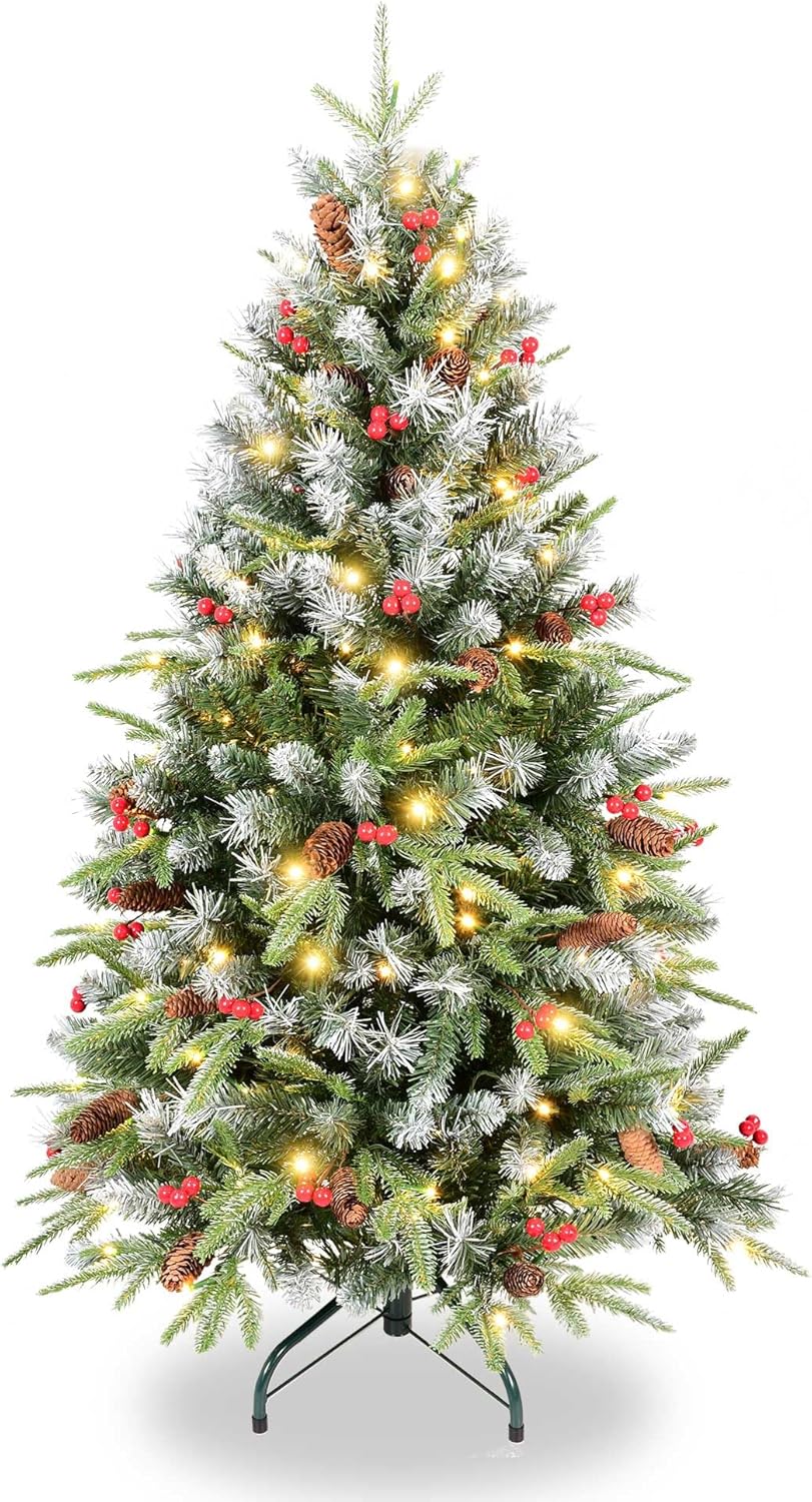 Amazon.com: 5Ft Christmas Tree Prelit Artificial PE/PVC Xmas Trees 250 ...