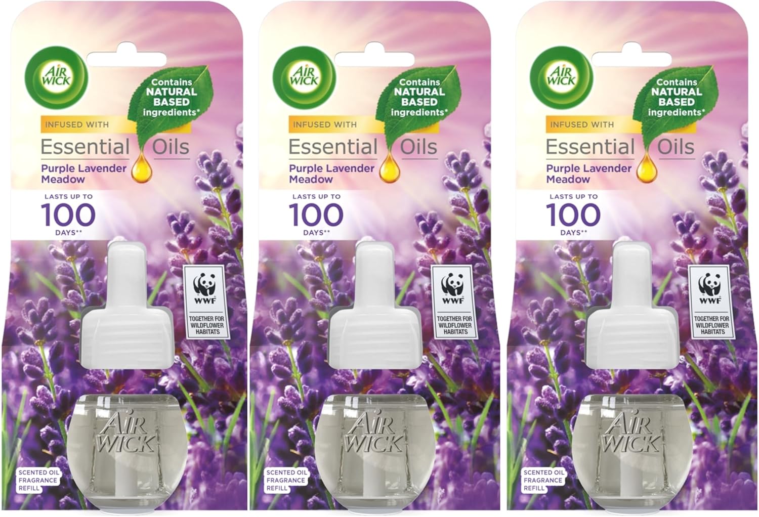 Air Wick Plug in Diffuser Refill, Purple Lavender Meadow, Pack 3 x 19ml ...