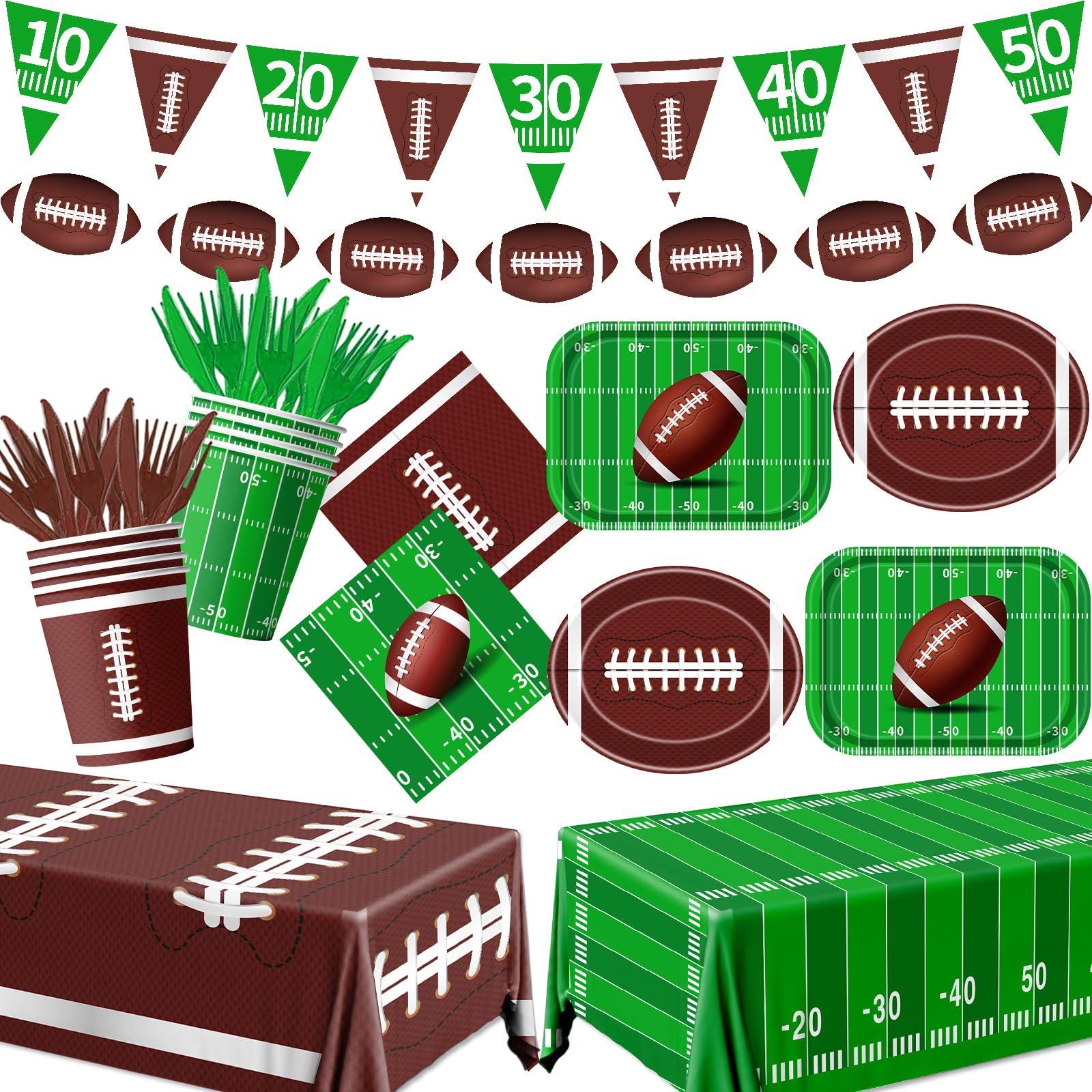 Amazon.com: 178pcs Football Party Supplies Kit Tableware, Includes ...
