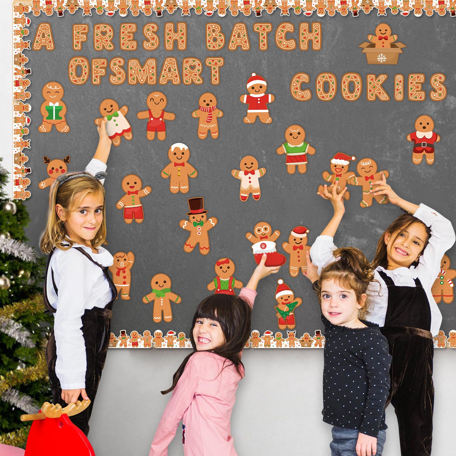 Snapklik.com : Haooryx Christmas Winter Gingerbread Man Bulletin Board ...