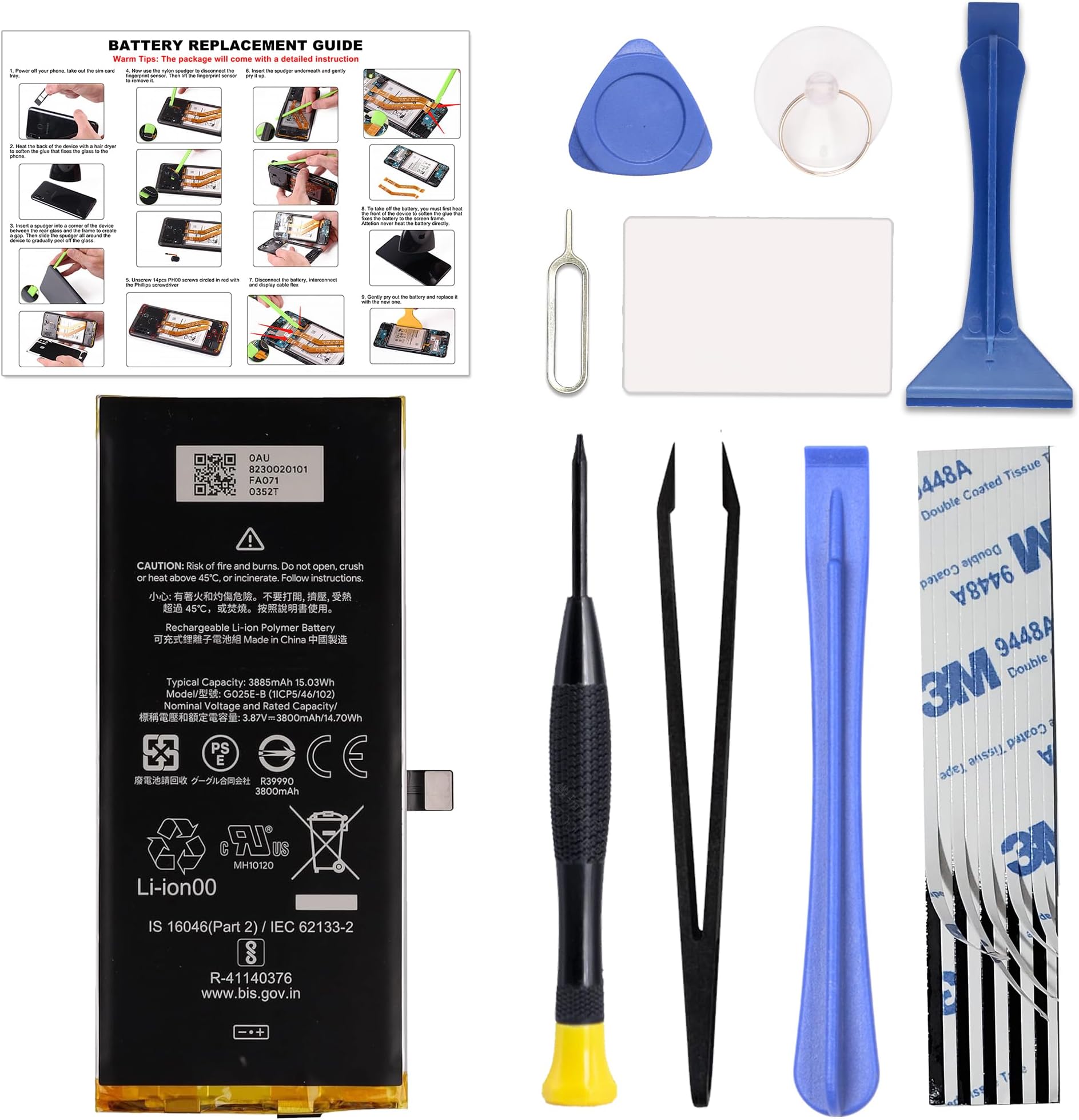 Amazon.com: TQTHL Pixel 4A Battery Replacement Kits Compatible with ...