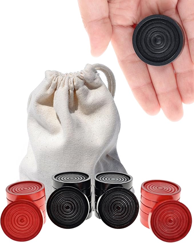 Amazon.com: WE Games Wooden Checkers Pieces with Drawstring Storage Bag ...