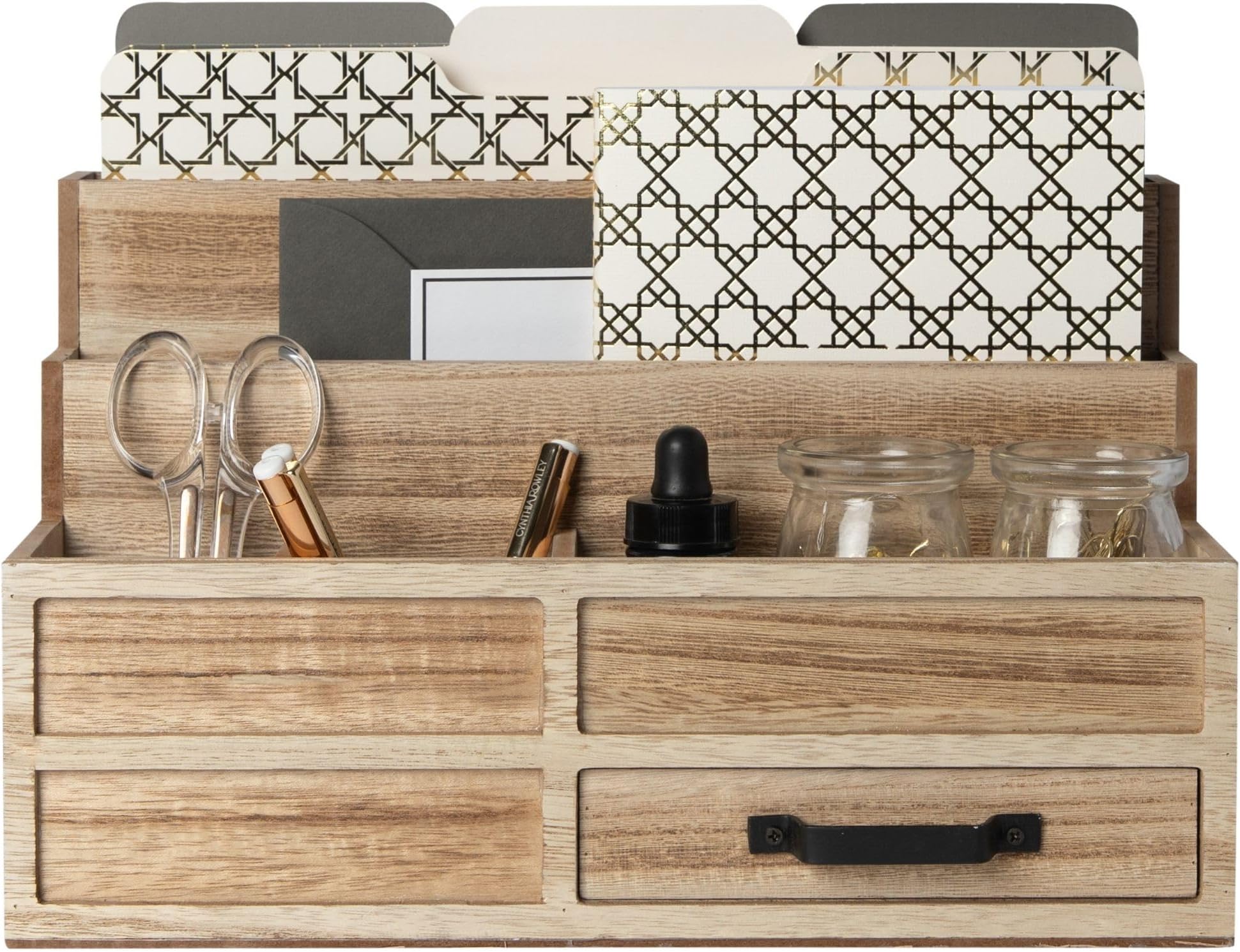 Amazon.com: Designstyles Grey Wooden Desktop Letter Holder – 5 ...