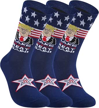 Amazon.com: SURGETIDE Trump Socks 3-Pack - Funny Donald Trump Gifts for ...