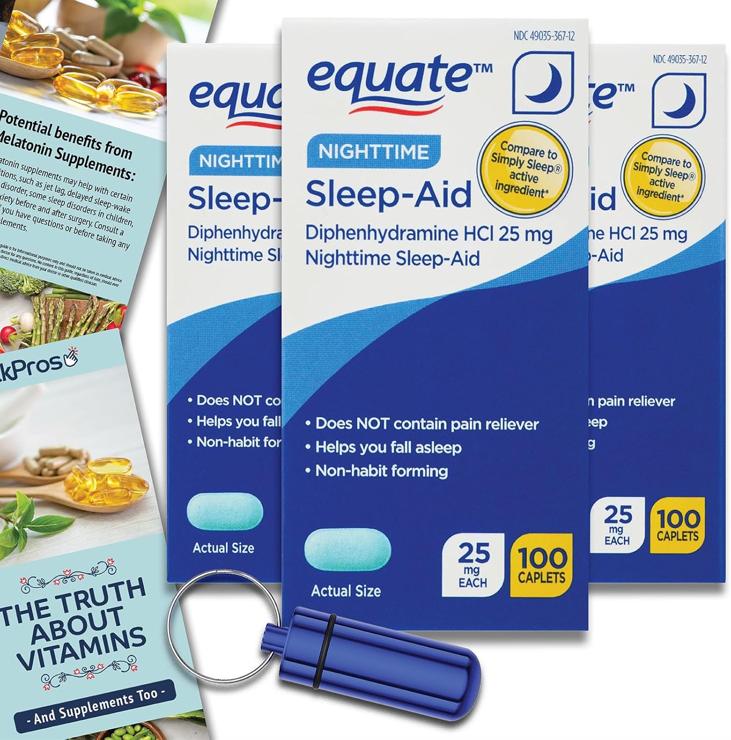 Amazon.com: ClickPros Equate Nighttime Sleep Aid Diphenhydramine HCl ...