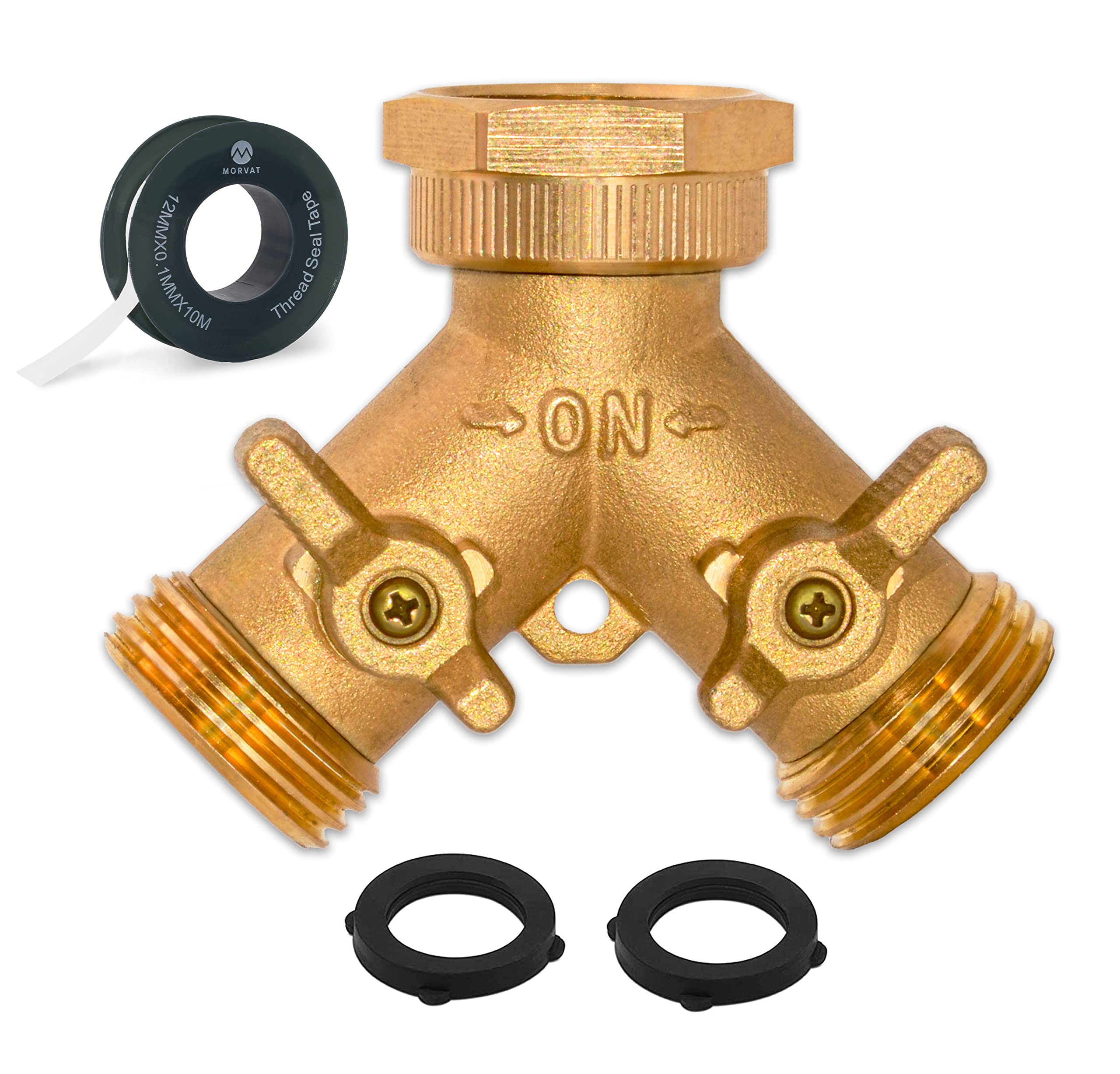 Buy Morvat Heavy Duty Brass 2 Way Y Splitter Garden Hose Hexagonal
