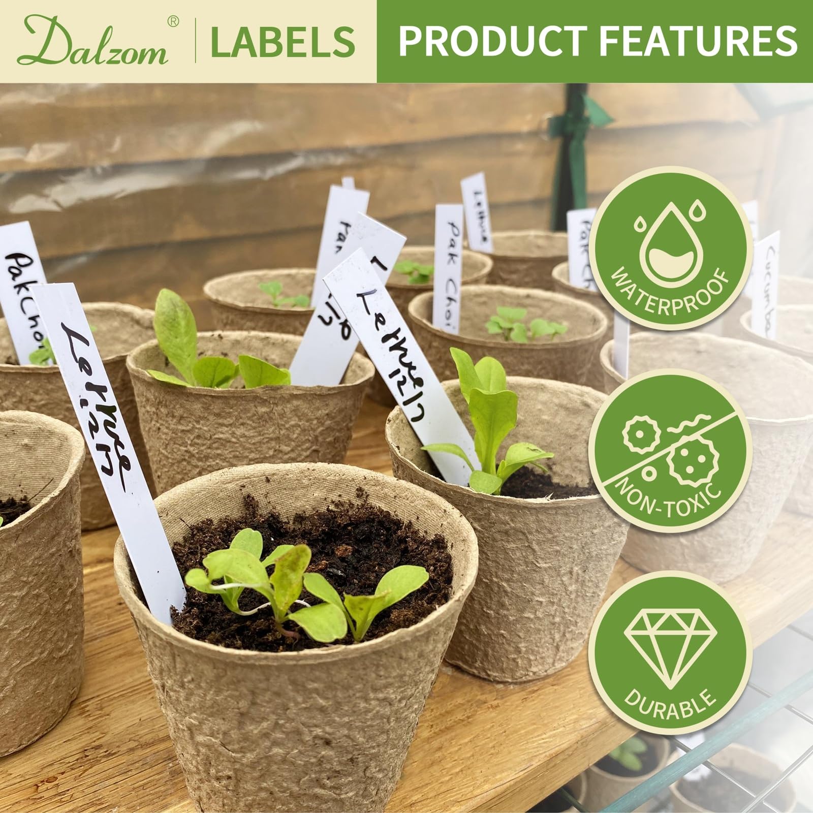 ® 300Pcs 4" Plant Labels with Marker Pen, Waterproof Plastic Plant Tags ...