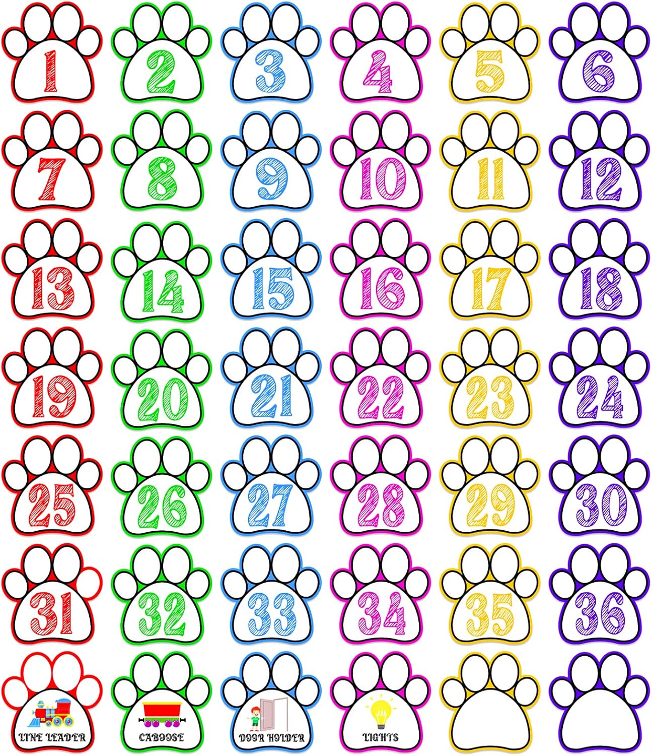 Amazon.com: JUESMOS 42PCS Line up Spots for Classroom Floor Colorful ...