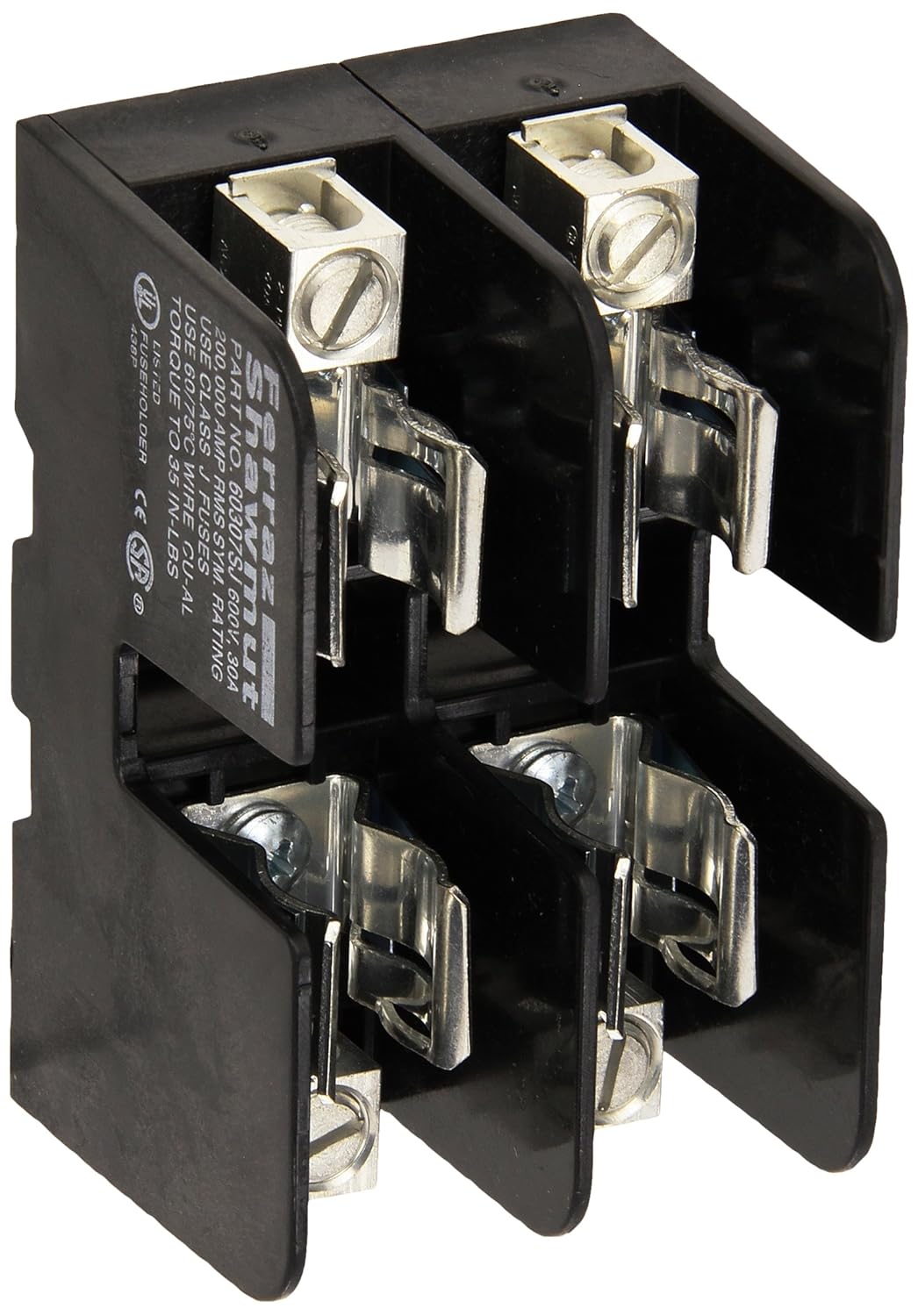 Mersen 60307SJ Class J Spring Reinforced Fuse Block with Box Connector ...