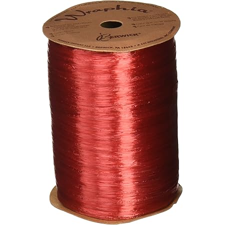 Amazon.com: Berwick Offray Matte Silver Raffia Ribbon, 1/4'' Wide, 100 ...