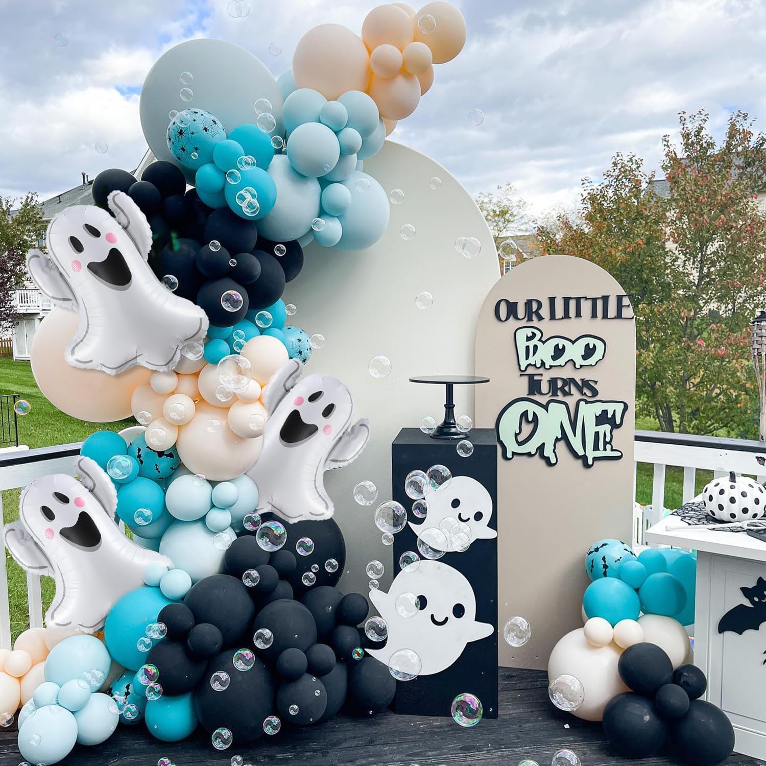 Amazon.com: Blue Halloween Baby Shower Decorations, 148 Pcs Halloween ...