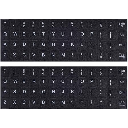 Amazon.com: 2PCS English Keyboard Stickers, Universal Keyboard Letters ...