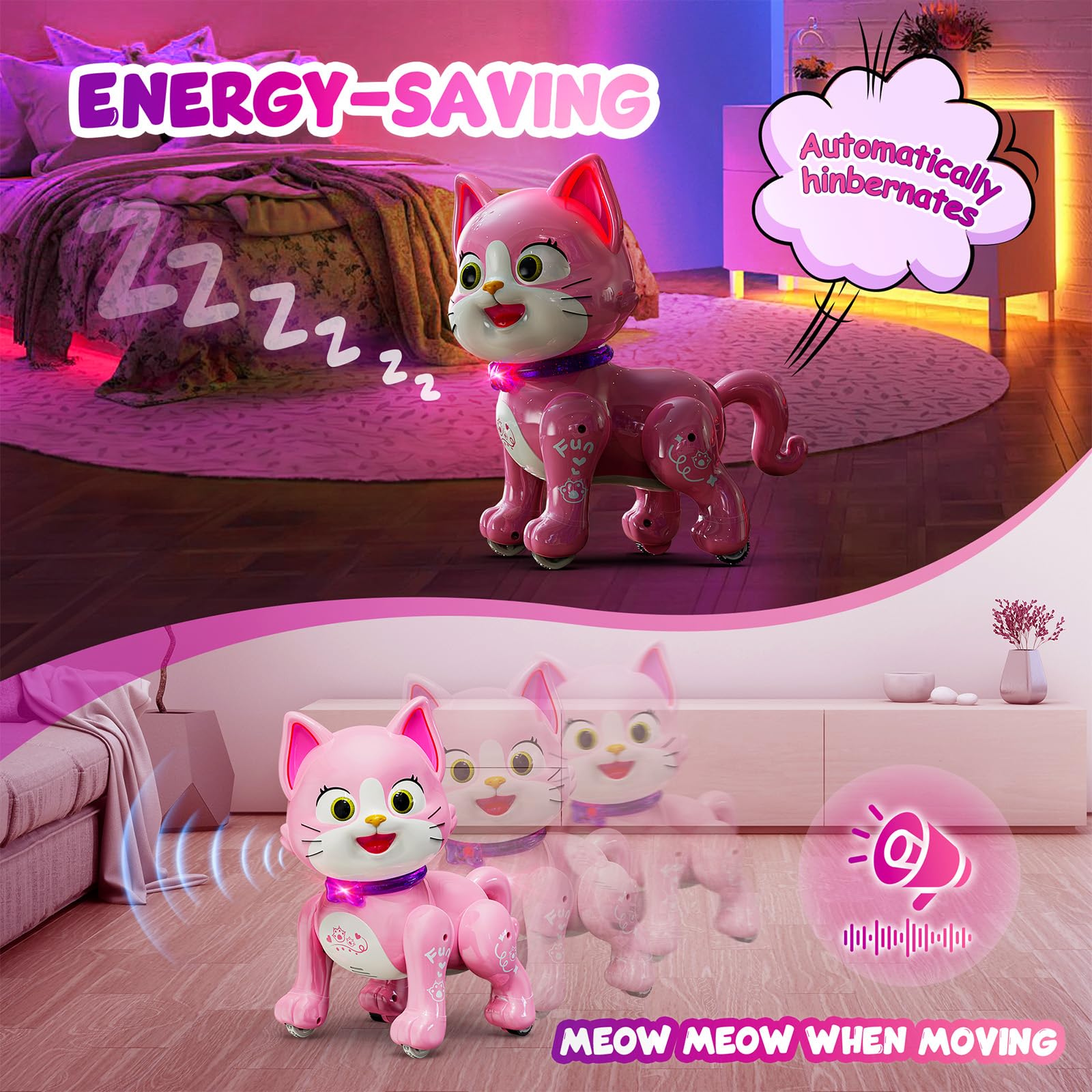 Robotic Cats For Kids Ysityum Remote Control Robot Cat Toy - RC Robotic ...
