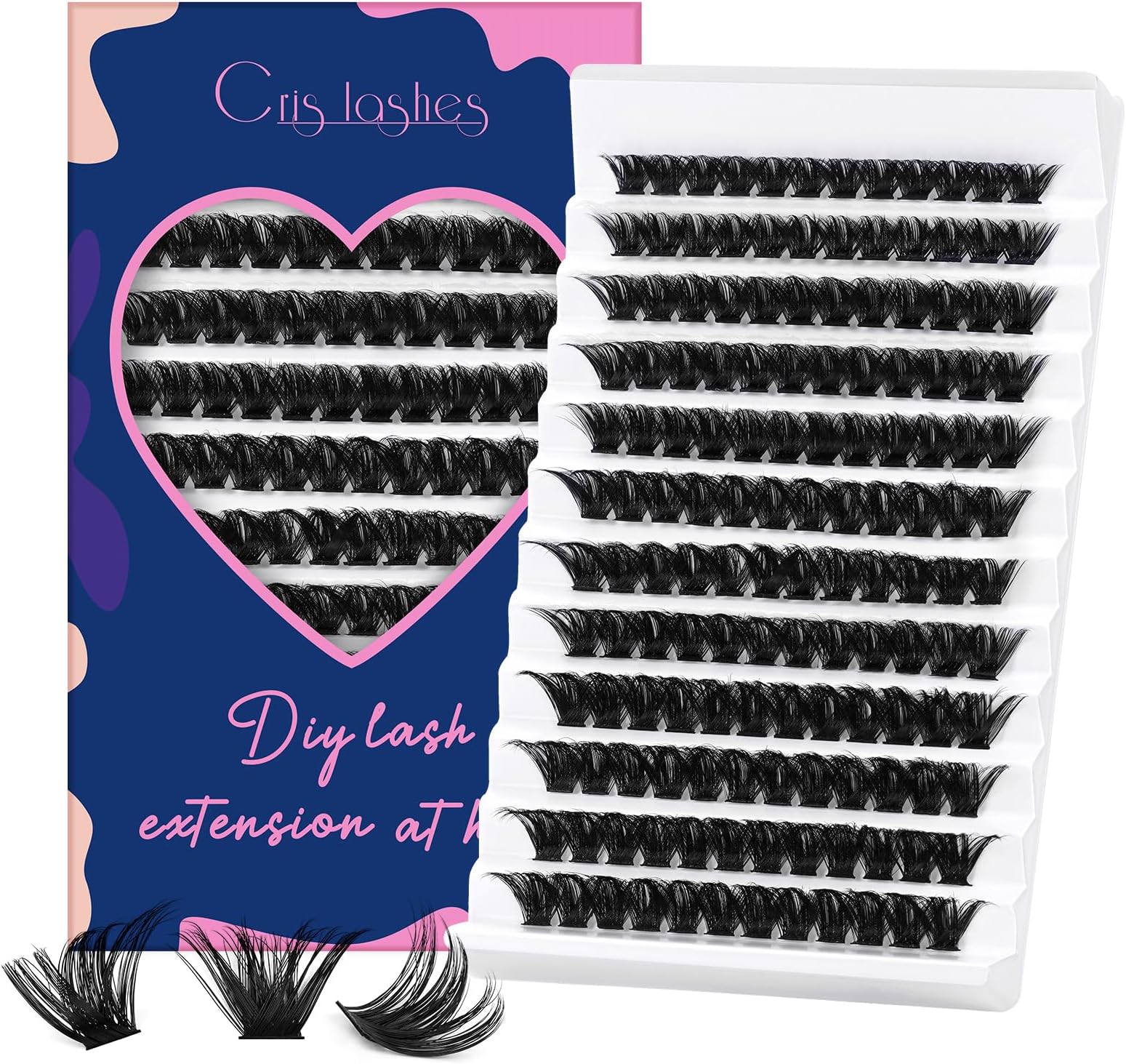 Amazon.com: Lash Clusters 320Pcs Eyelash Clusters KEYYOU 60D D Curl 9 ...