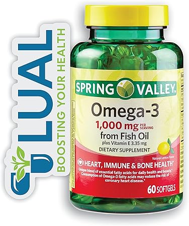 Amazon.com: Spring Valley Fish Oil Softgels, 1,000 mg, 60-Count - Daily ...
