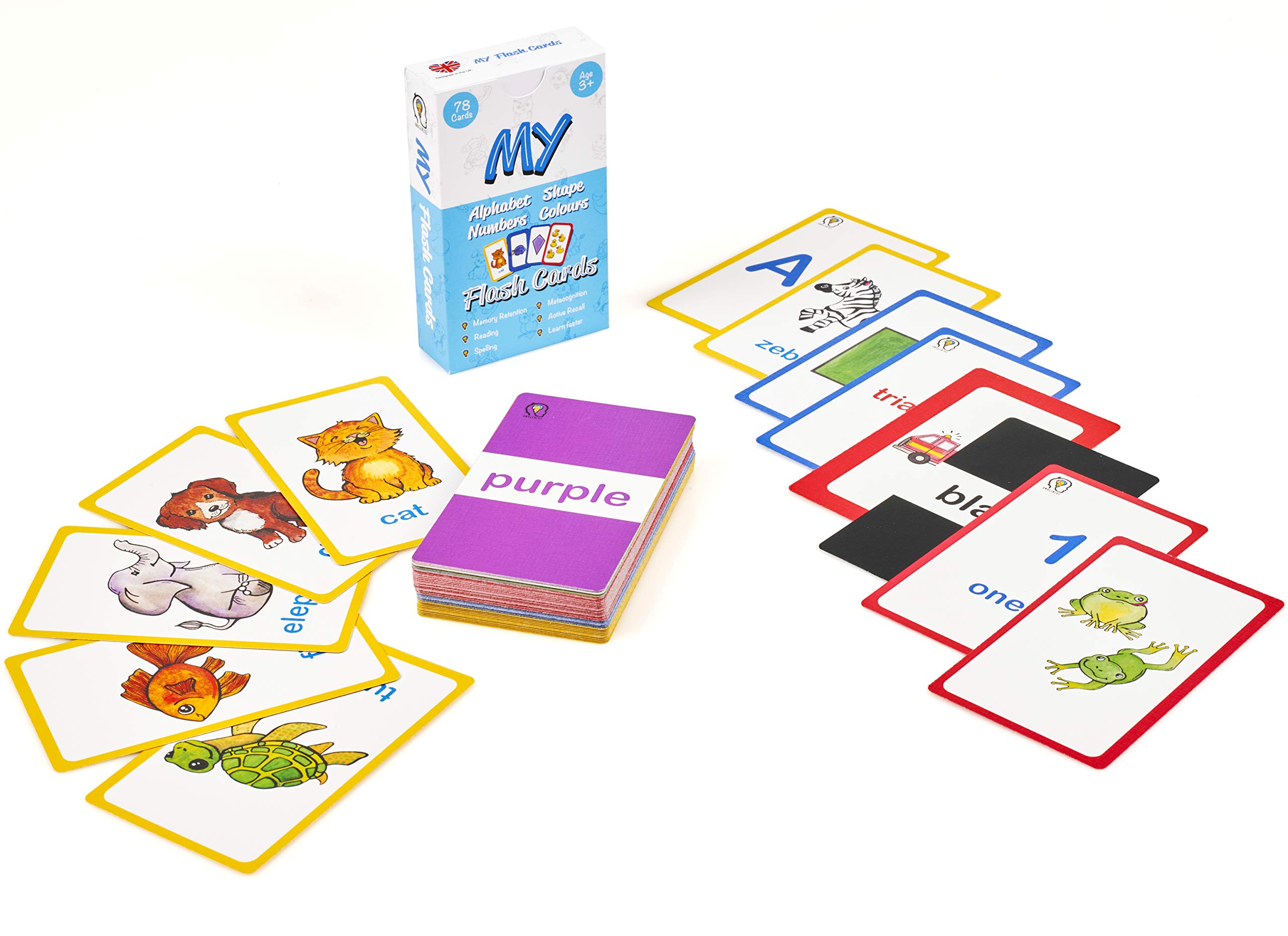 Buy Educational Flash Cards 78 Pre-School Kindergarten Flash Cards Set ...