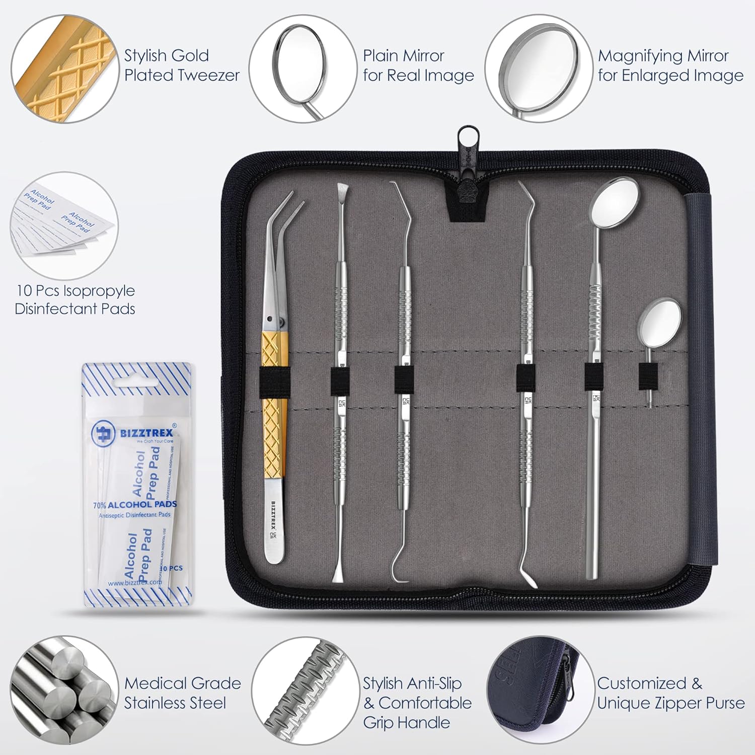 BIZZTREX® Plaque Remover for Teeth, Teeth Plaque Remover, 6 Pcs Dentist ...