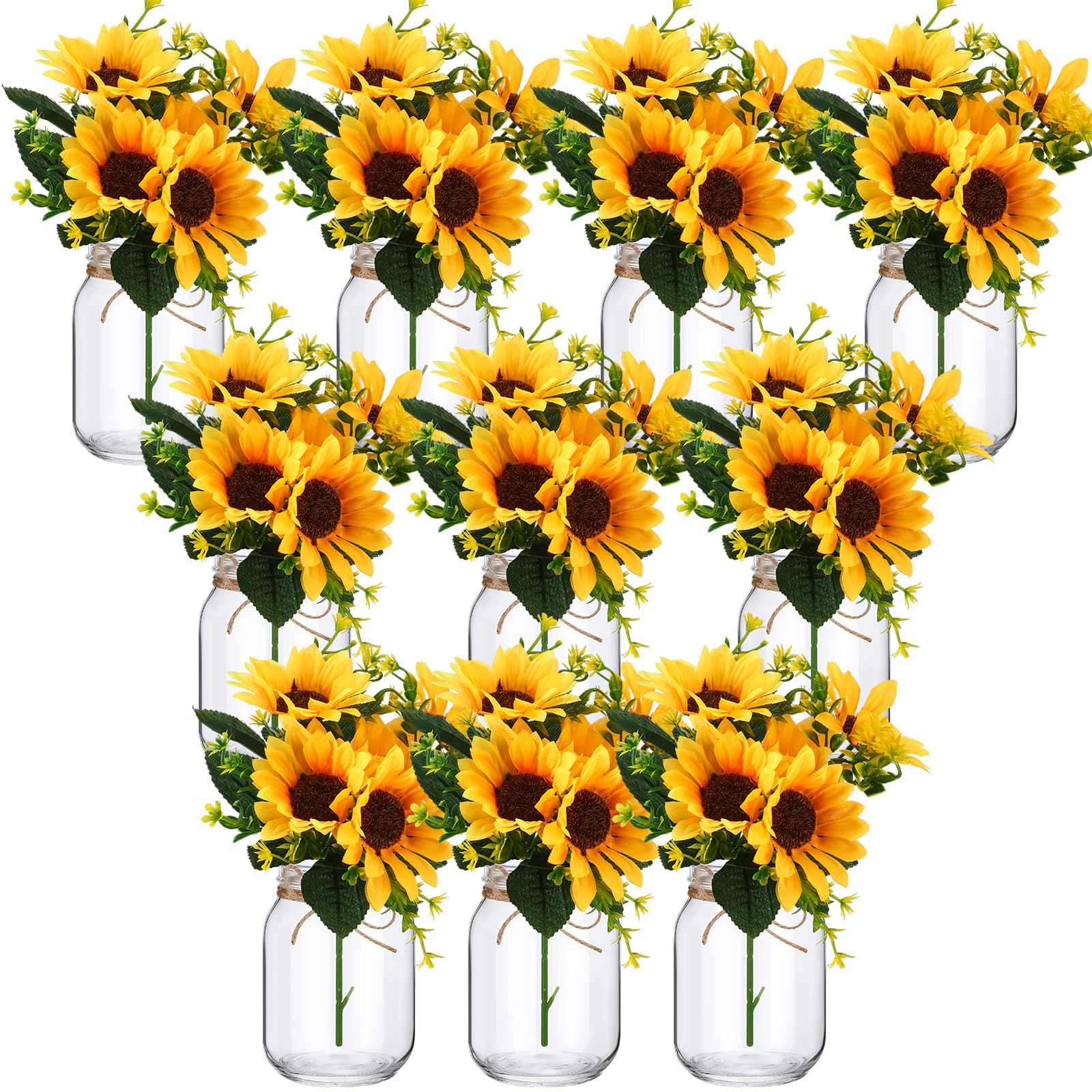 Amazon.com: XunYee 10 Set Mason Jar Table Centerpiece with Flower Mason ...