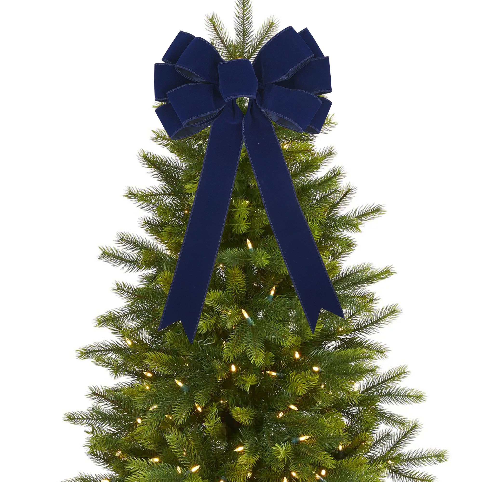 Amazon.com: LiBongTa 13" Navy Blue Bow Premade Bow for Christmas ...