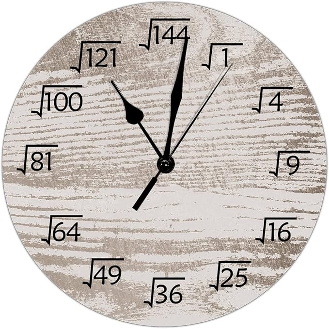 Amazon.com: LetusZhogo Classroom Wall Clock 12 Inch, Math Themed Modern ...