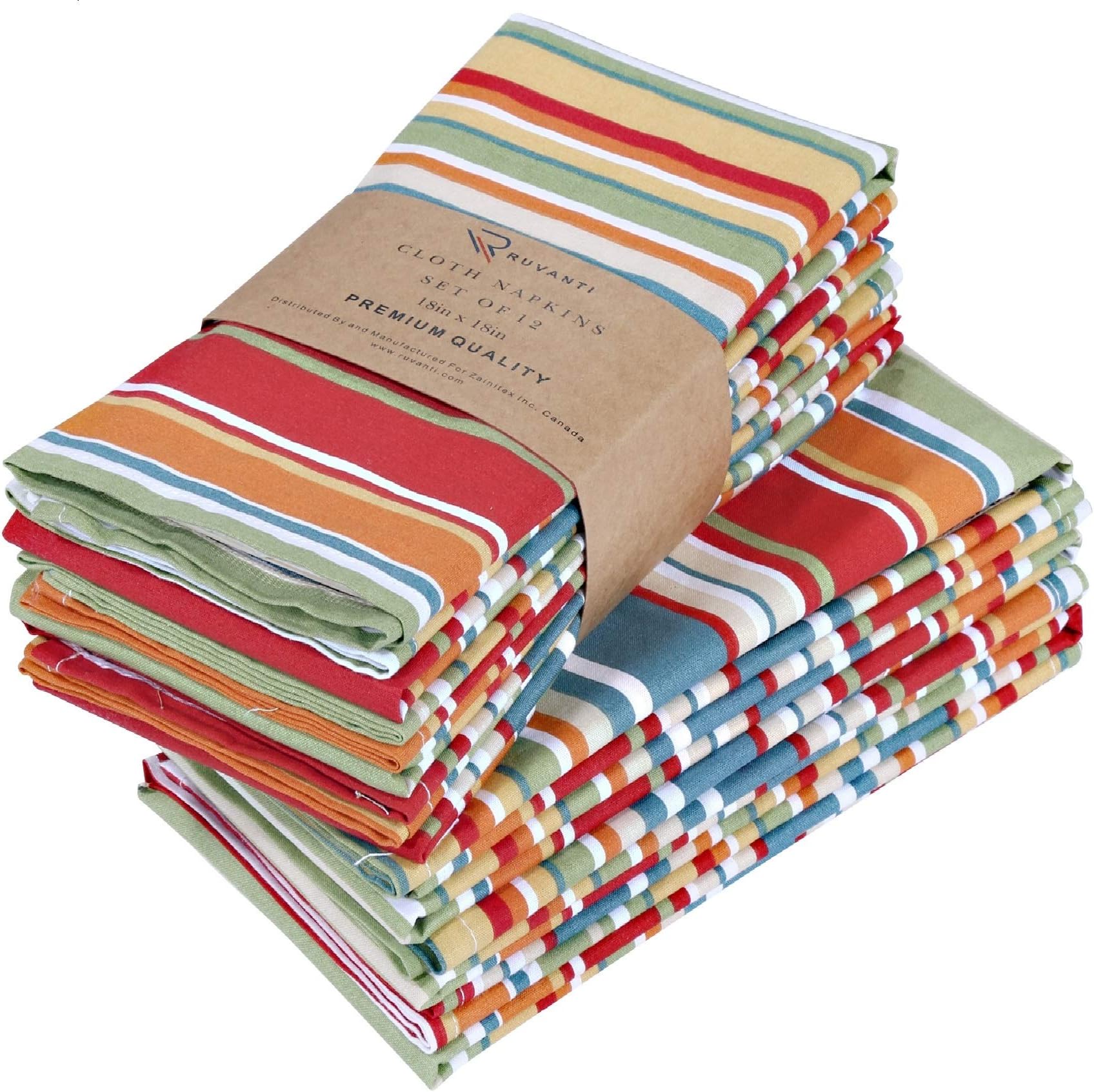 Amazon.com: Set of 6 Colored Cotton Table Cloth Napkins, Mexican ...